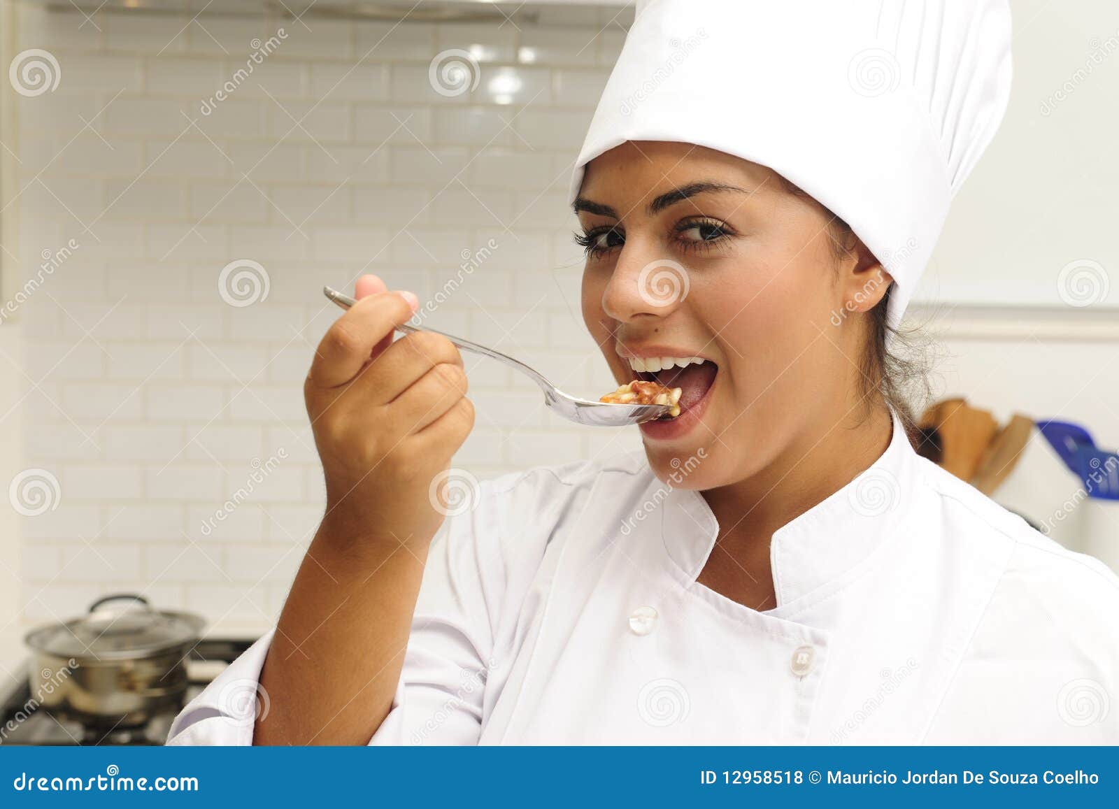 Chef Cooking Risotto Having a Taste Stock Photo - Image of dinner ...