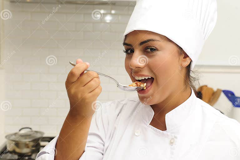 Chef Cooking Risotto Having a Taste Stock Photo - Image of dinner ...