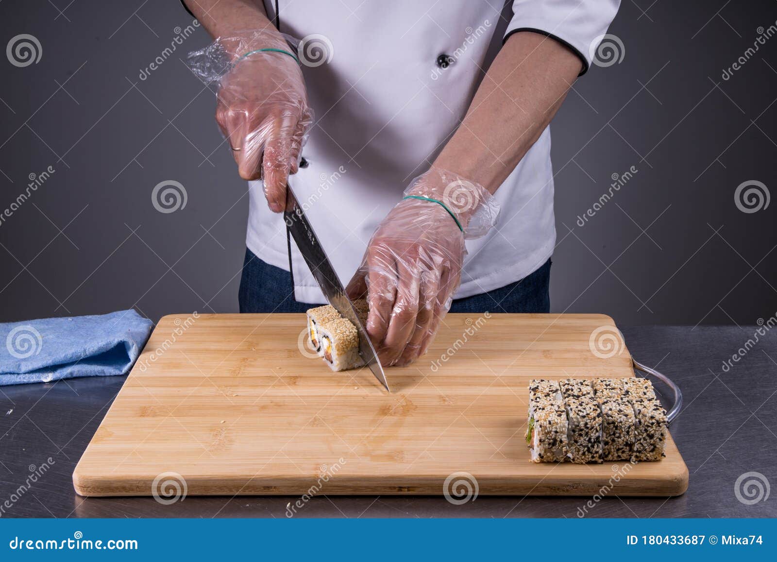 Chef Cooking Rolls in Restaurant Kitchen39 Stock Image - Image of white ...