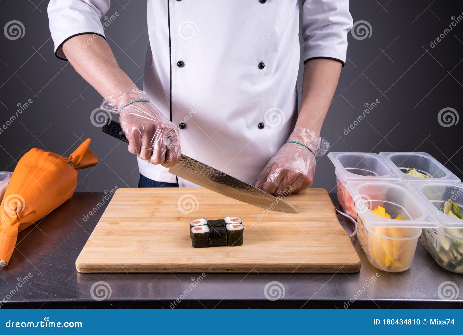 Chef Cooking Rolls in Restaurant Kitchen13 Stock Photo - Image of ...