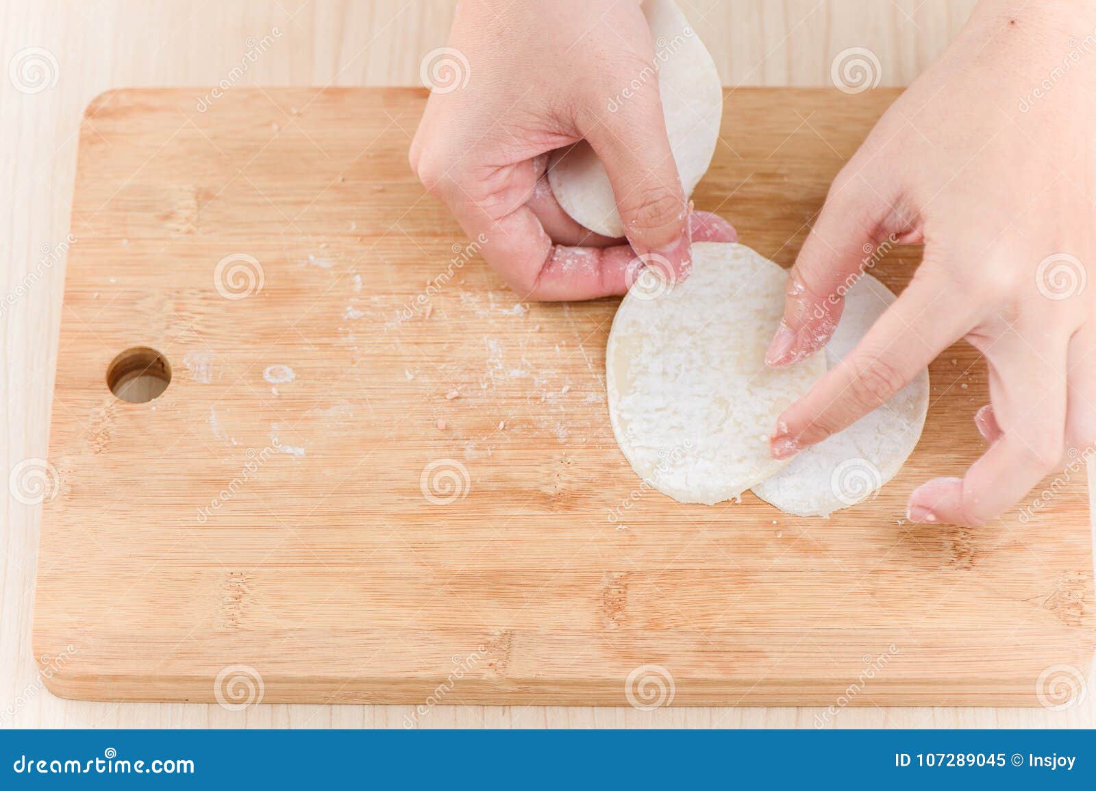 Chef is Cooking Rose Flower Shape Dumpling Process, Chinese Meal ...