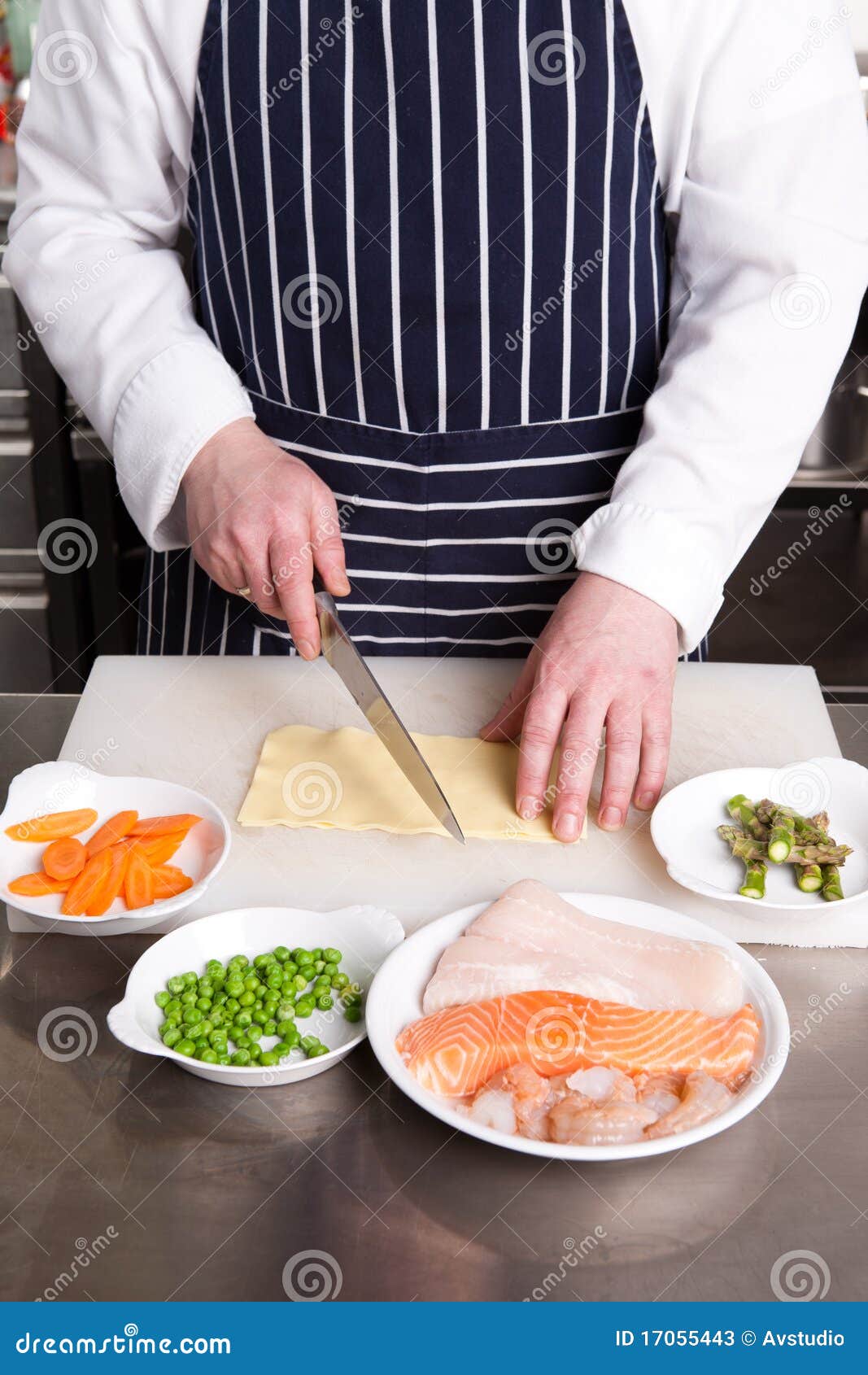 Chef Cooking Seafood Lasagna Stock Image - Image of organic, person ...