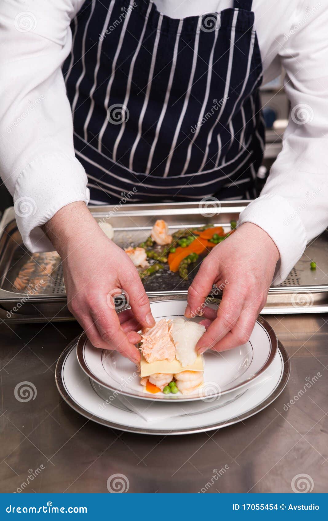 Chef Cooking Seafood Lasagna Stock Photo - Image of fresh, freshness ...