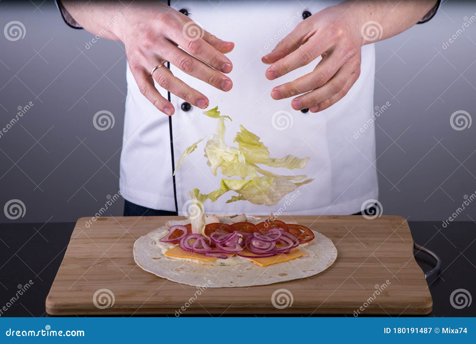 Chef Cooking Shawarma in Restaurant Kitchen41 Stock Image - Image of ...