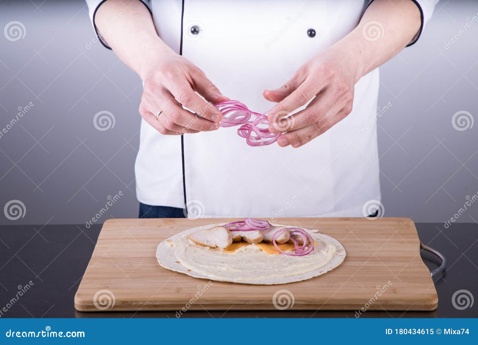 Chef Cooking Shawarma in Restaurant Kitchen4 Stock Image - Image of ...