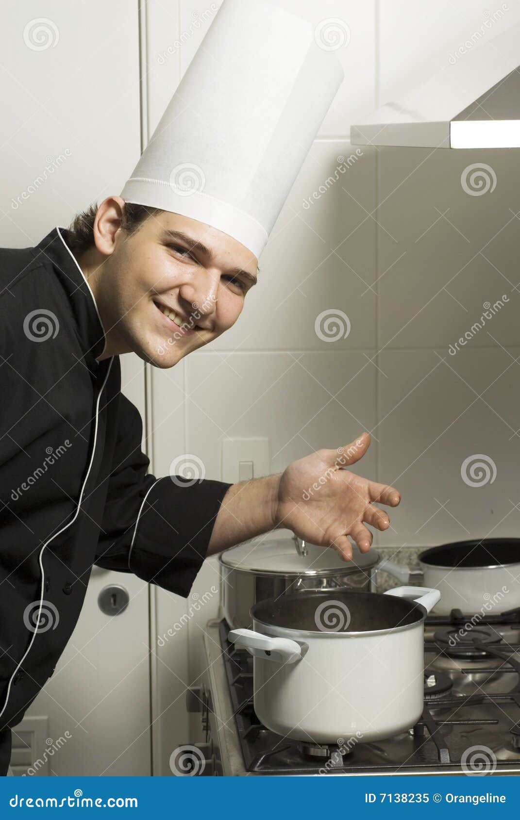 Chef Cooking on Stove stock image. Image of stand, caucasian - 7138235