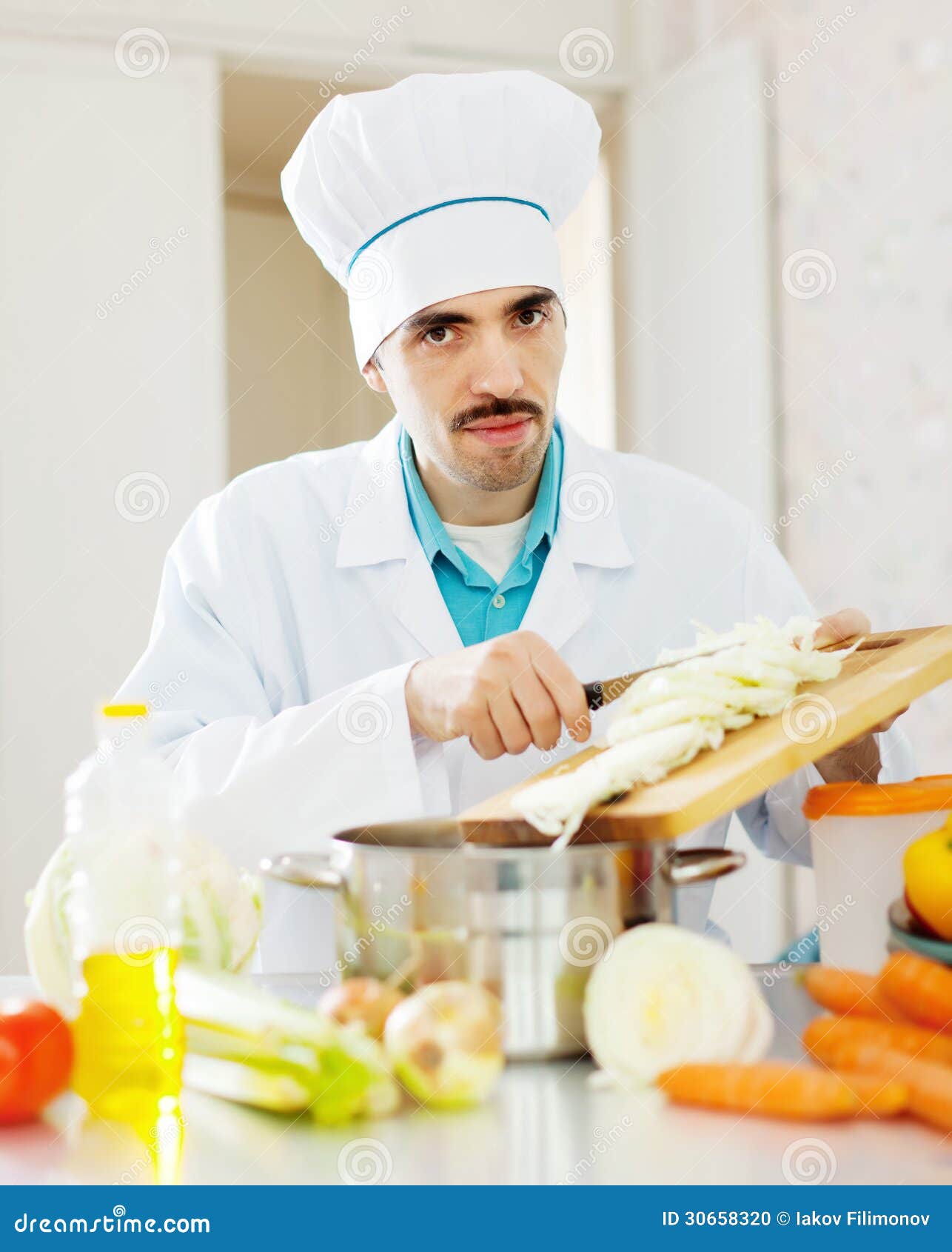 Chef Cooking Vegetarian Lunch Stock Photo - Image of professional ...