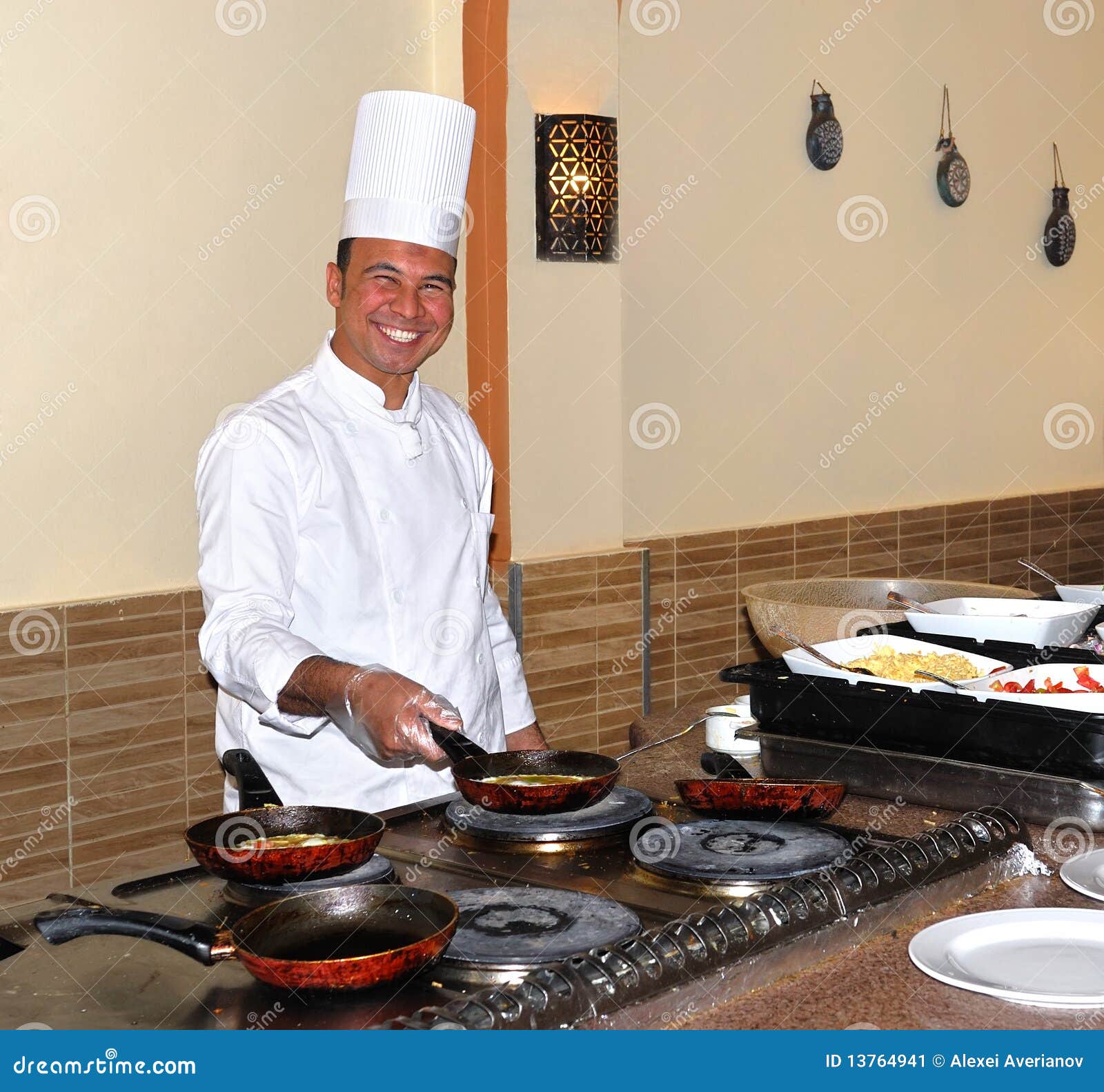 Chef cooks omelette stock image. Image of roast, kitchen - 13764941