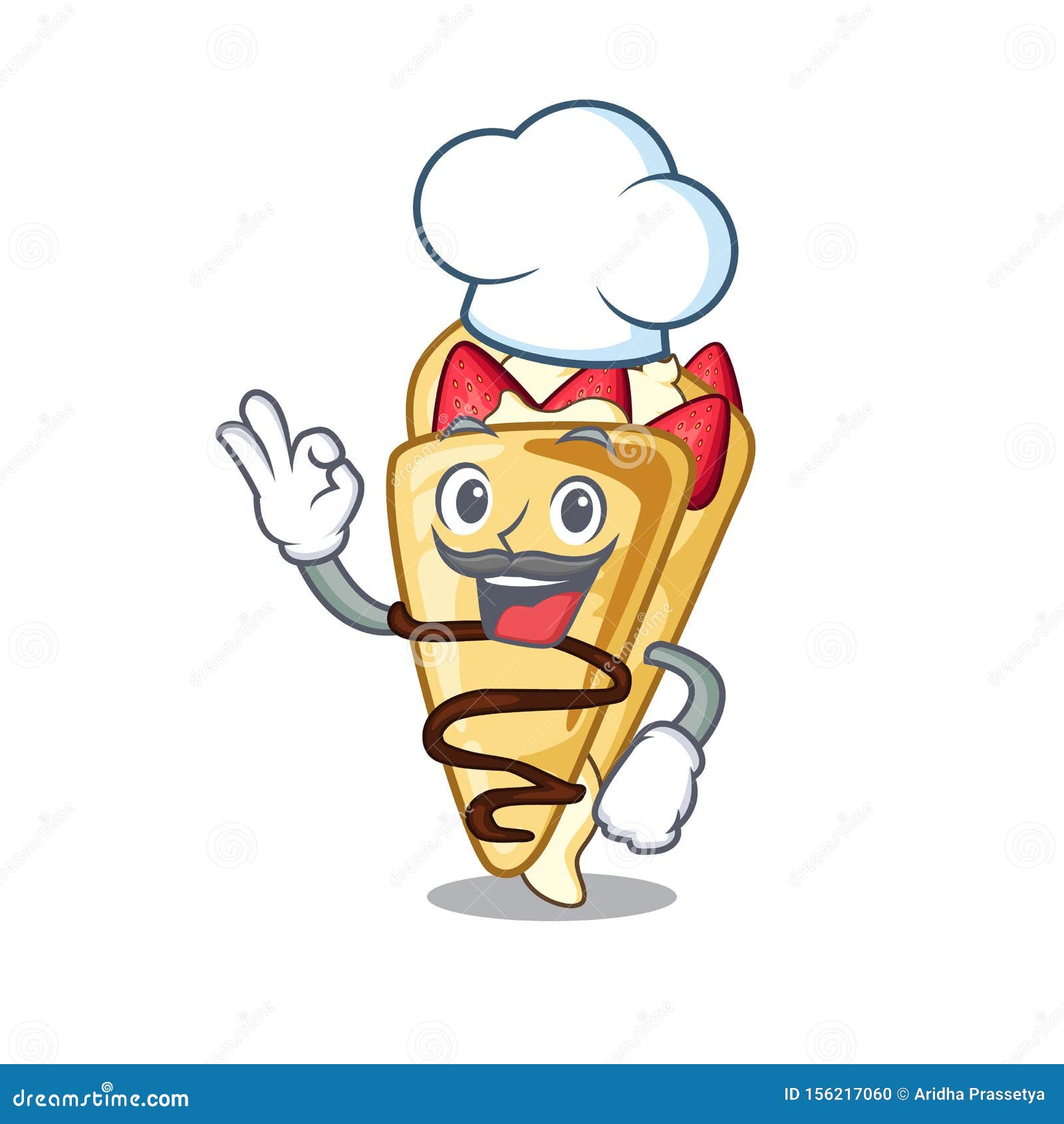 Chef Crepe with in the Cartoon Shape Stock Vector - Illustration of ...