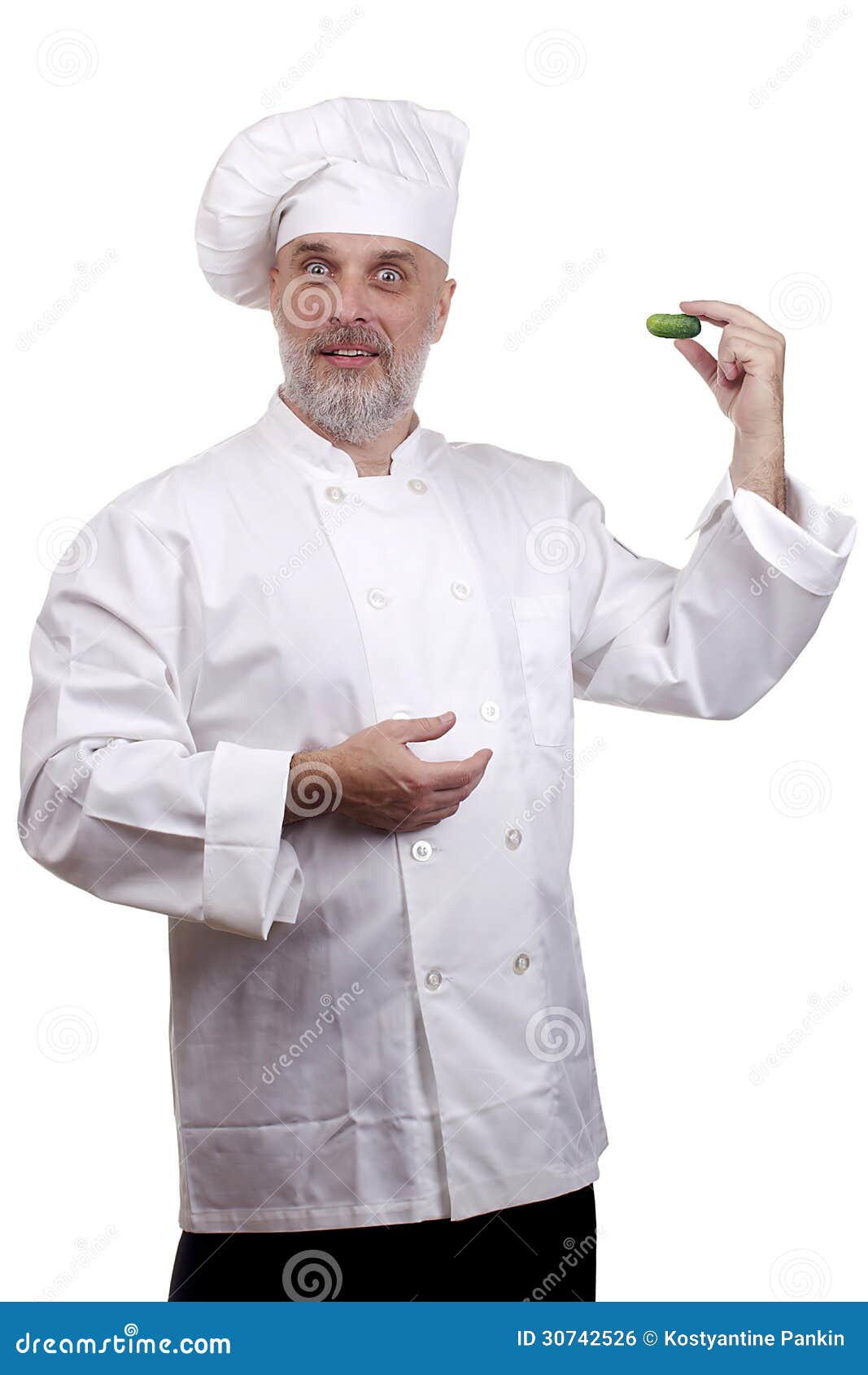 Chef with a cucumber stock photo. Image of nutritious - 30742526