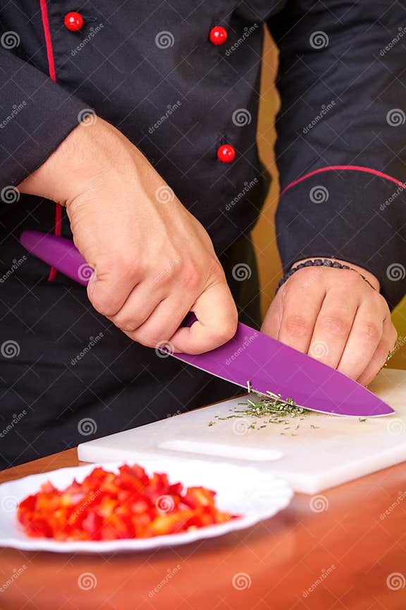 Chef cut food stock photo. Image of cook, professional - 34106554