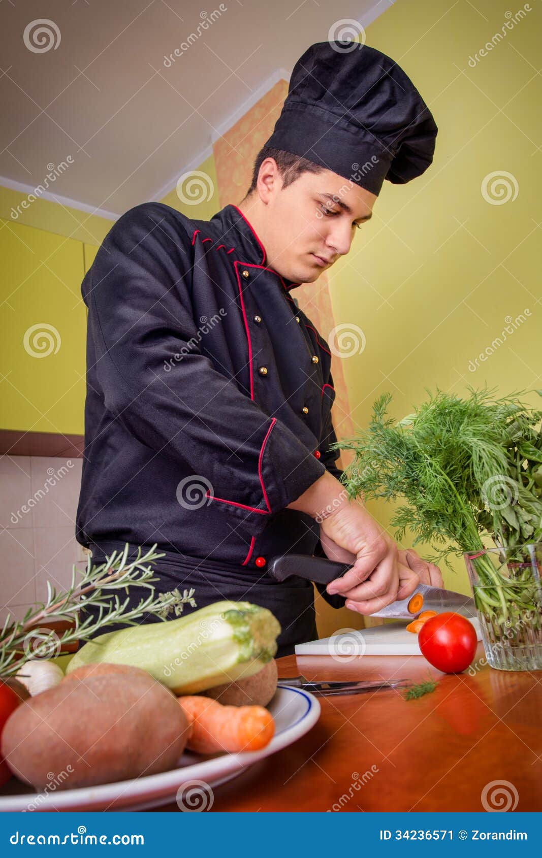 Chef cut food stock image. Image of green, service, meal - 34236571