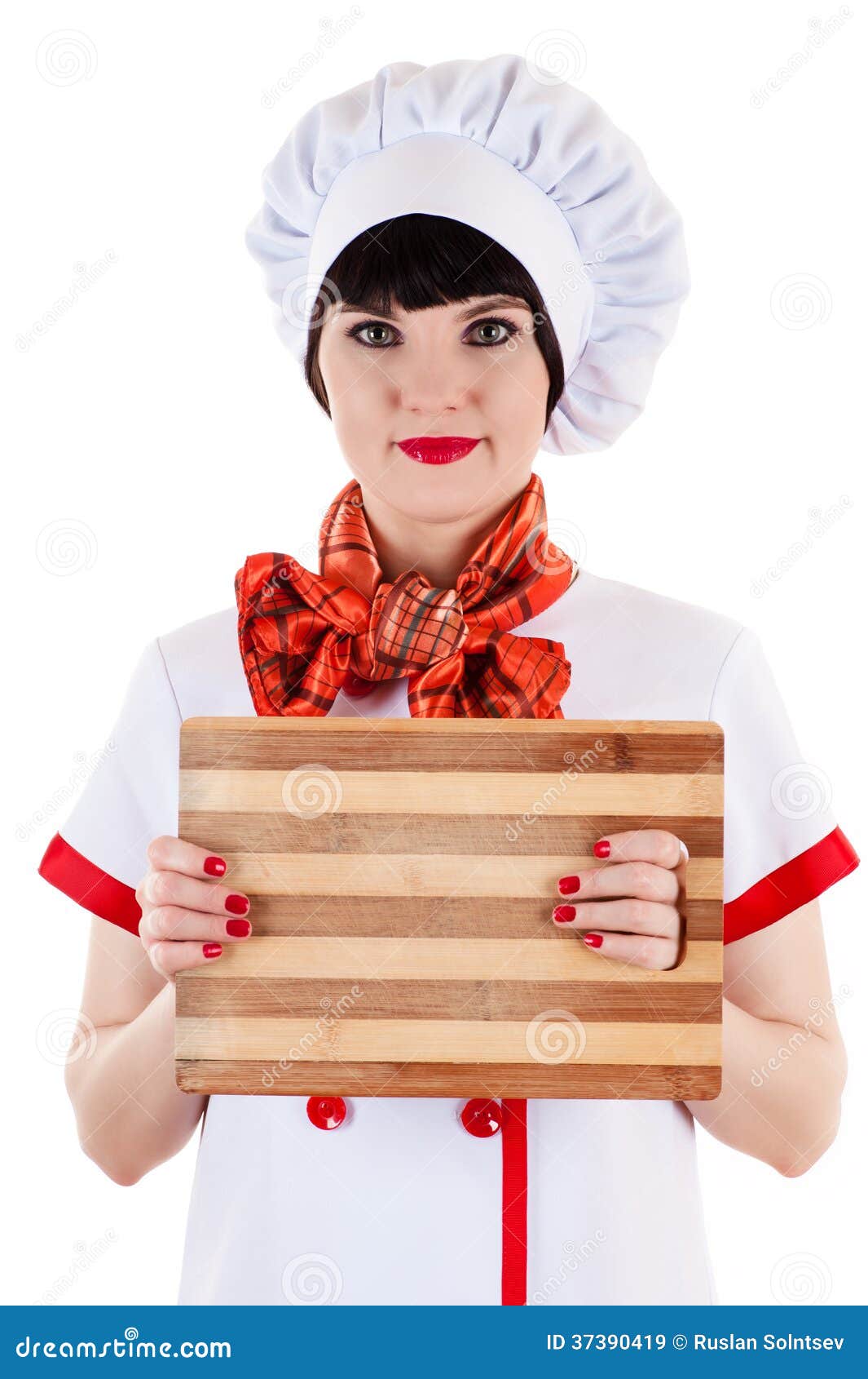 Chef with a cutting board stock image. Image of healthy - 37390419