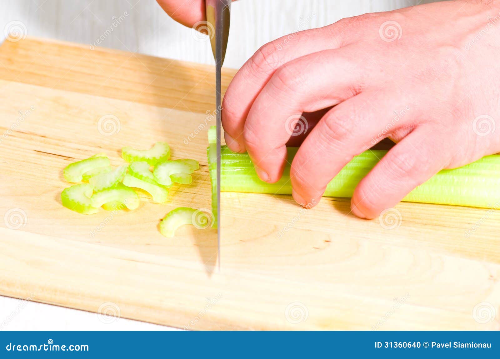 Chef cutting the celery stock photo. Image of fixed, cutter - 31360640