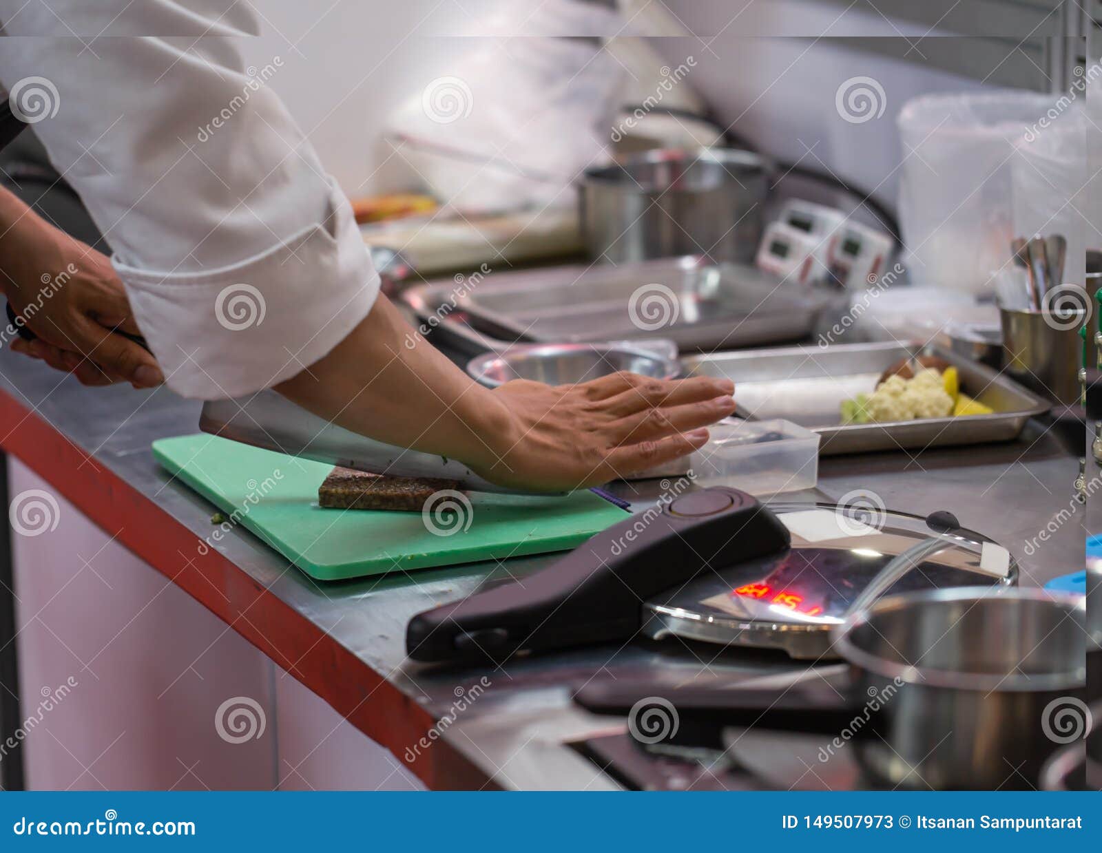 Chef cutting food stock image. Image of cuisine, knife - 149507973