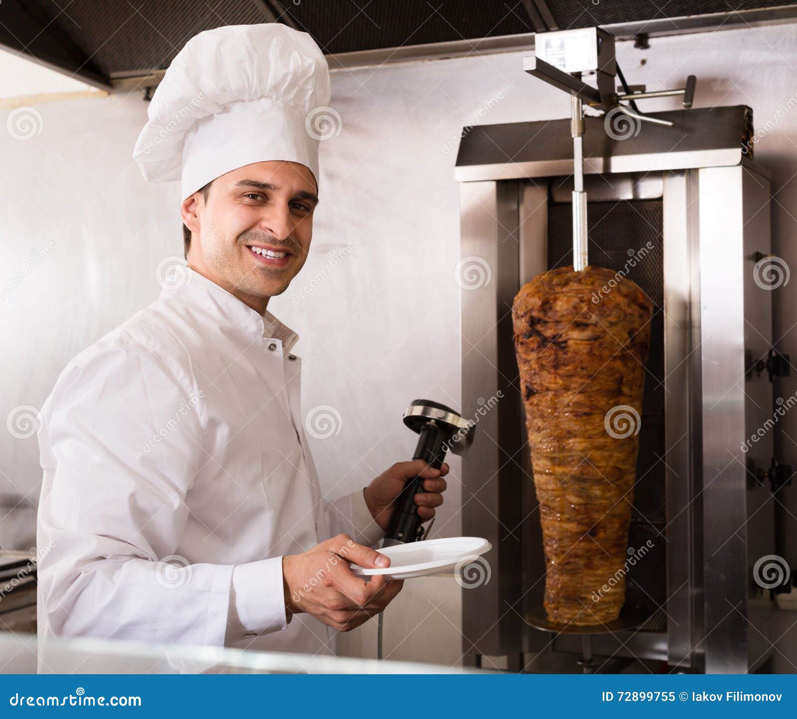 Chef Cutting Meat for Kebab Stock Image - Image of eating, meat: 72899755
