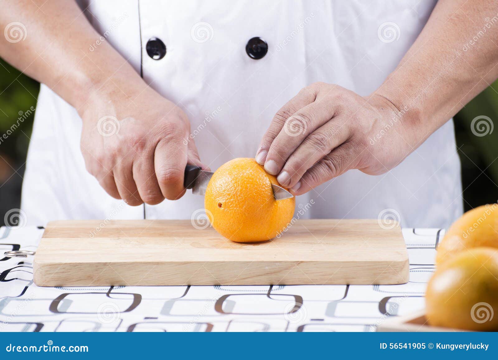 Chef cutting orange stock image. Image of hands, vegetable - 56541905