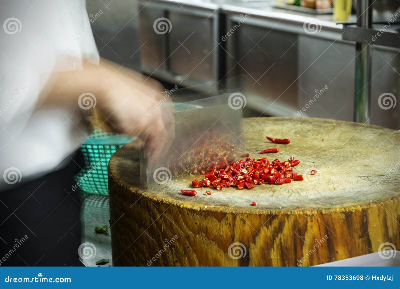 Chef is cutting Red pepper stock photo. Image of cutting - 78353698