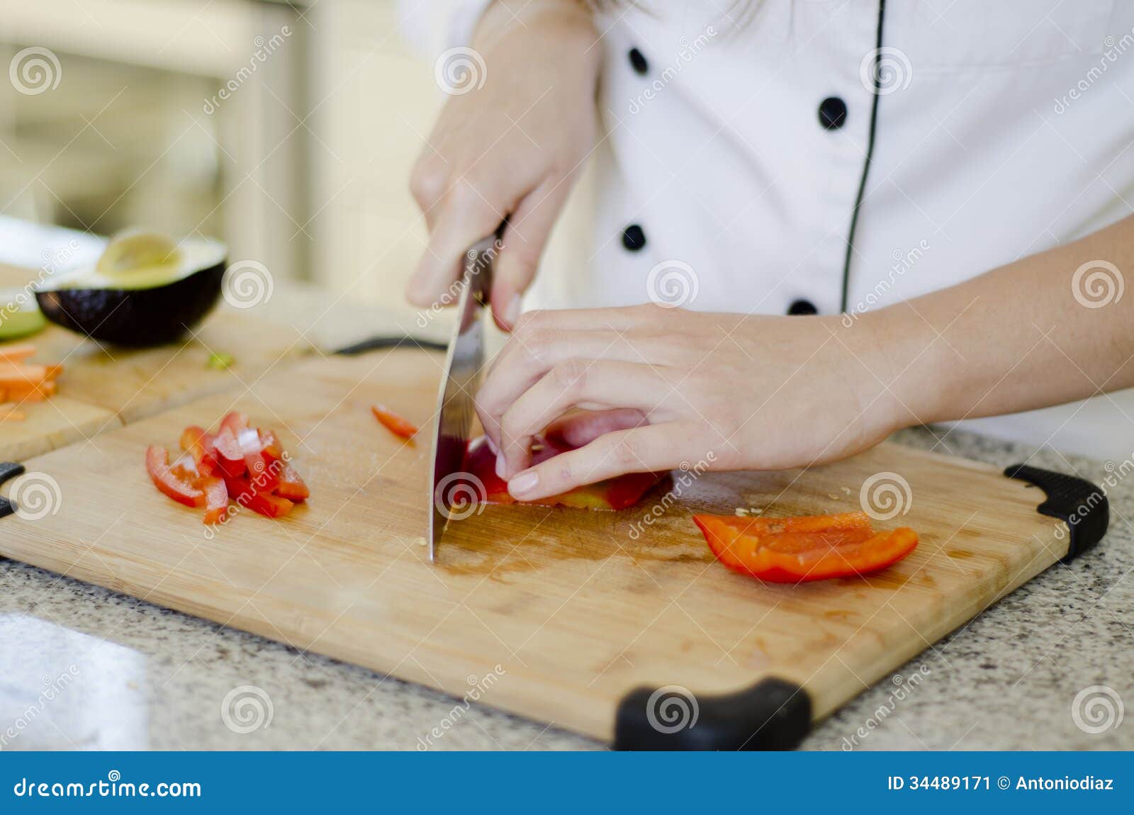 Chef Cutting Some Vegetables Stock Image - Image of salad, pepper: 34489171