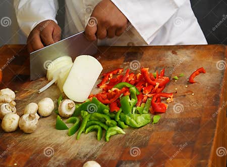 Chef Cutting Vegetables Close Up Stock Photo - Image of person, eating ...