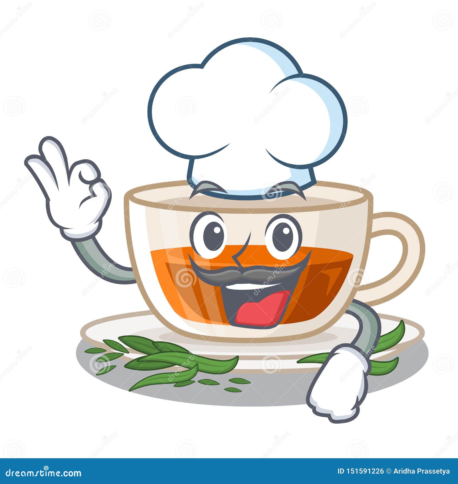 Chef Darjeeling Tea in the Mascot Shape Stock Vector - Illustration of ...
