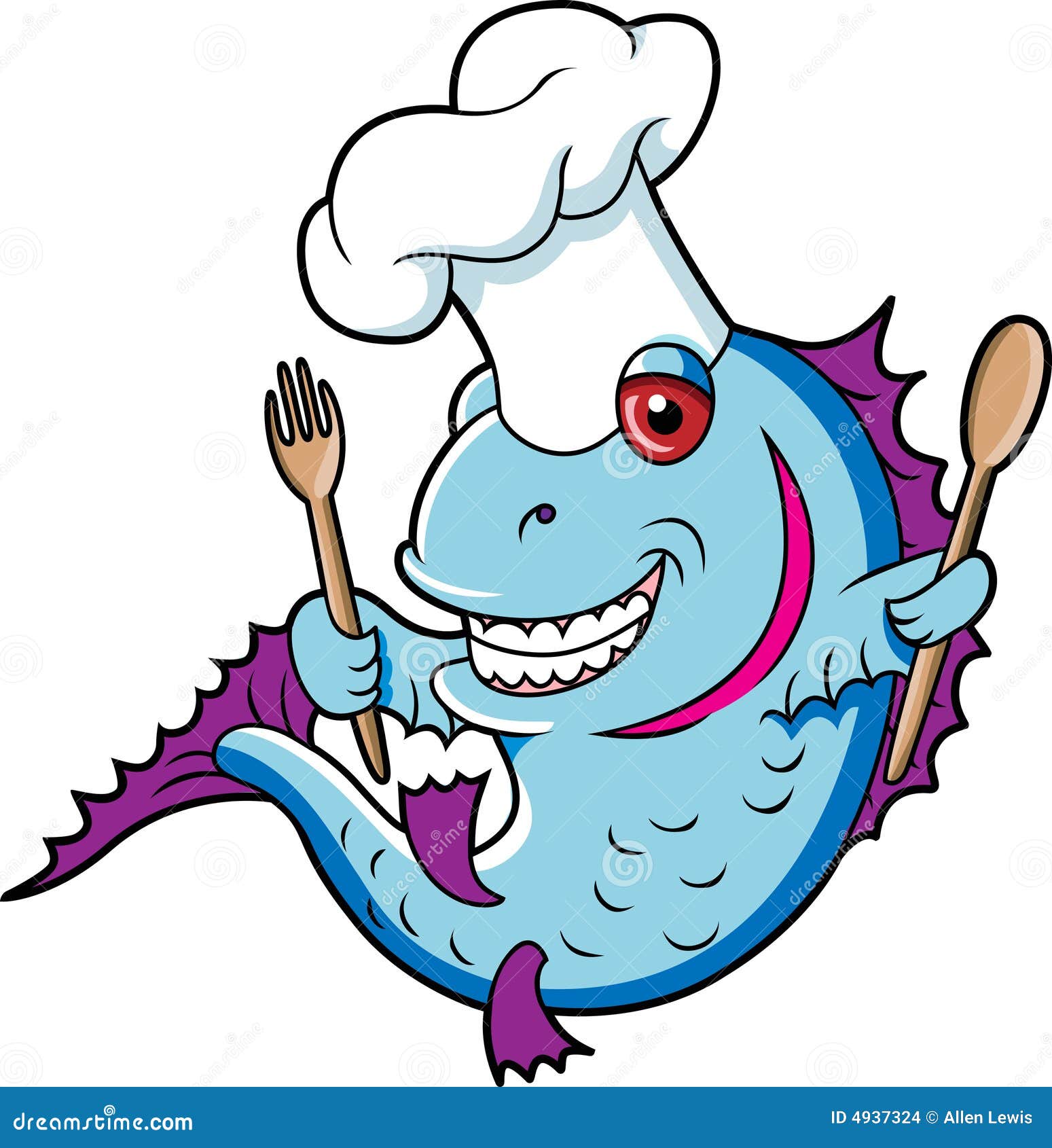Chef de poissons illustration de vecteur. Illustration du dinez - 4937324