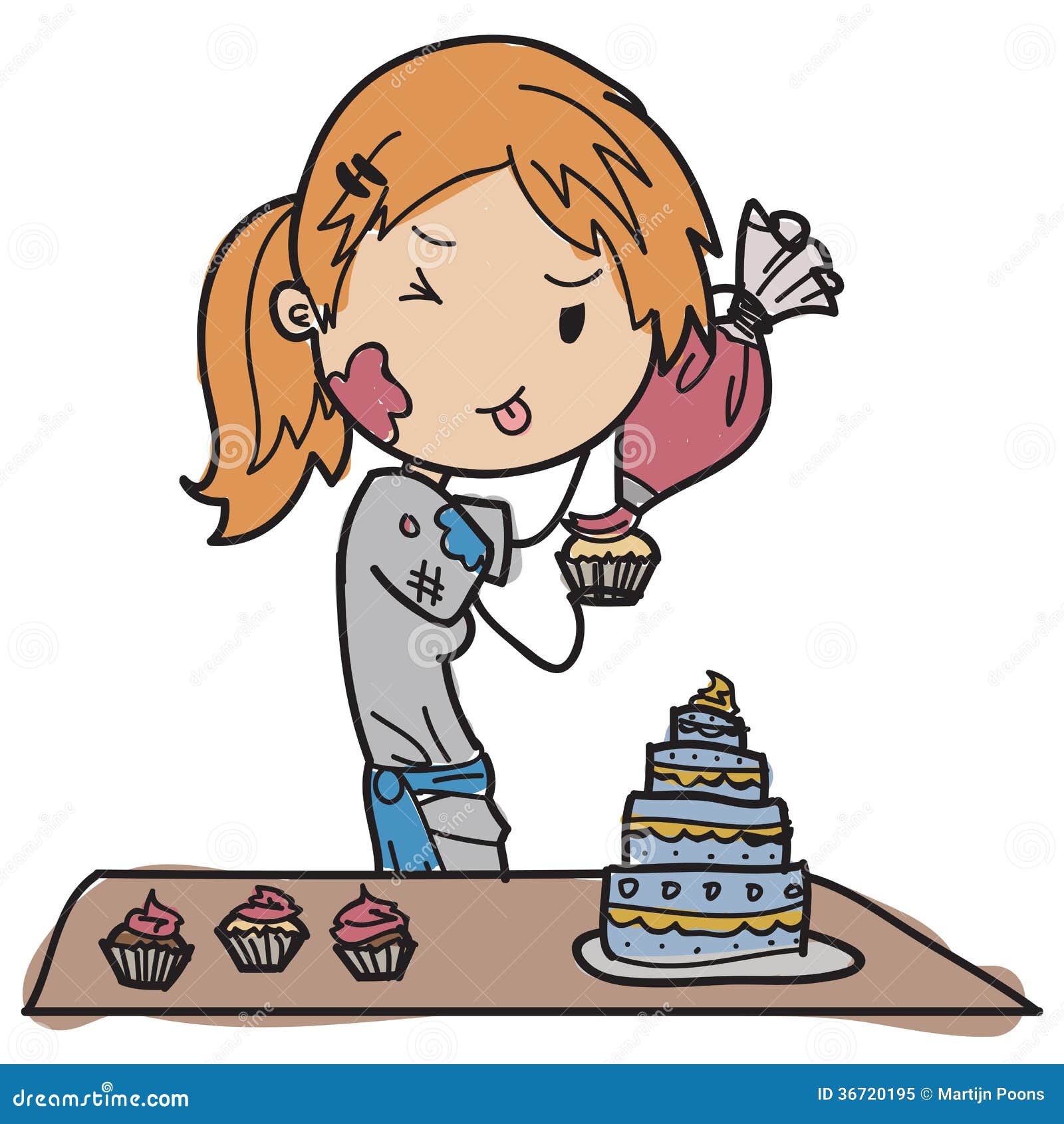 Chef de repostería joven ilustración del vector. Ilustración de ...