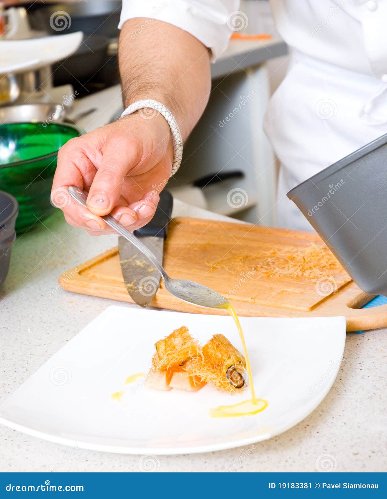 Chef decorate plate stock image. Image of preparation - 19183381