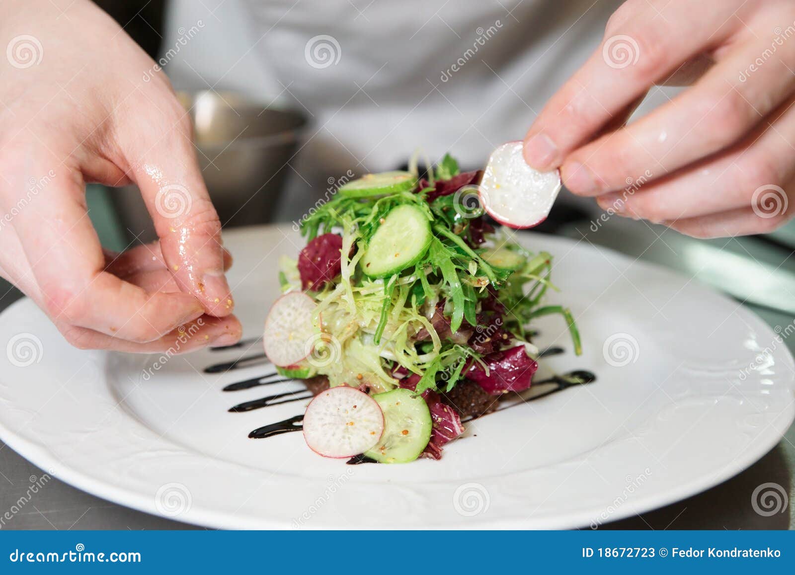 Chef is Decorating Appetizer Stock Image - Image of appetizer, cuisine ...