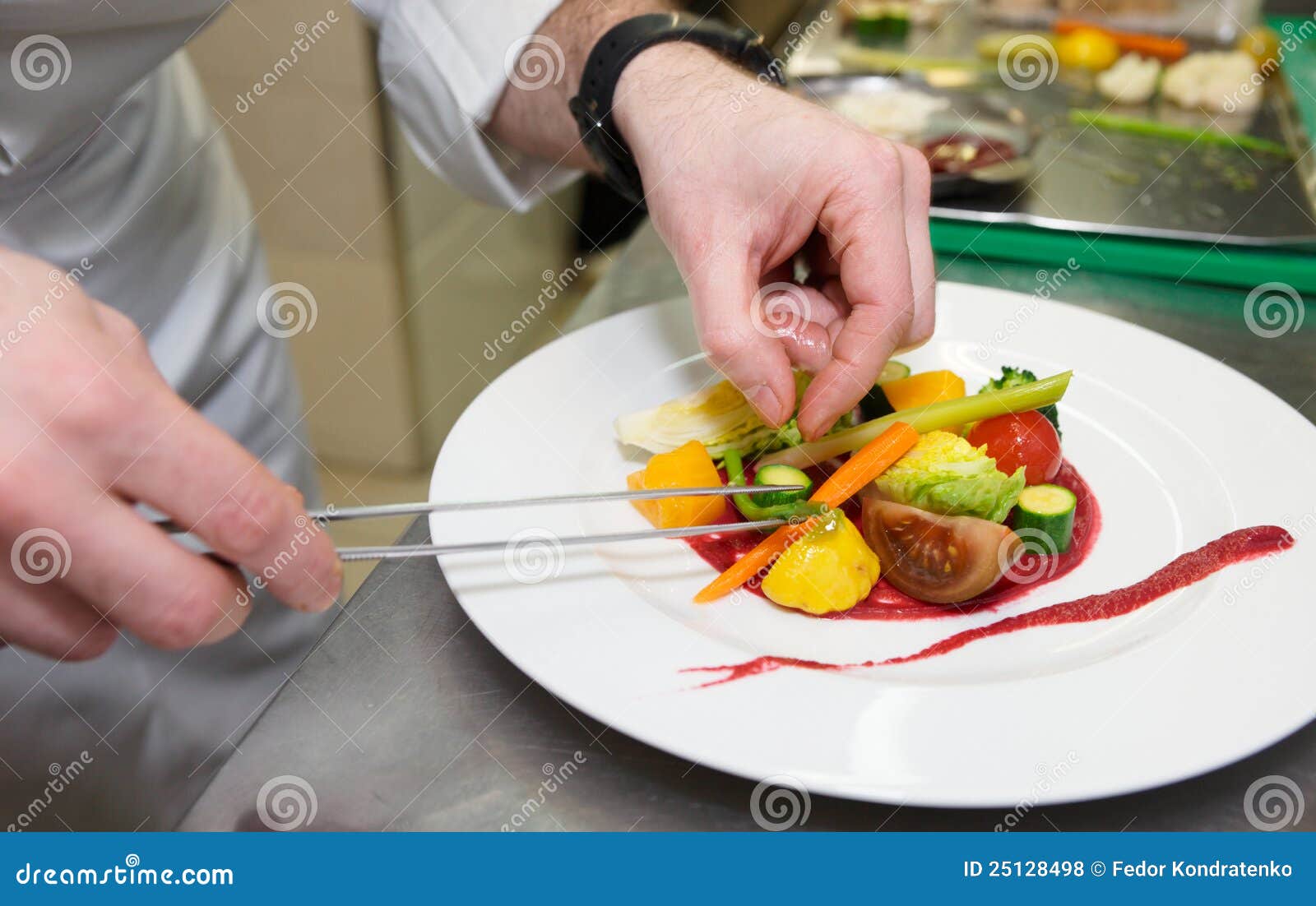 Chef is Decorating Appetizer Stock Photo - Image of appetizer, chef ...