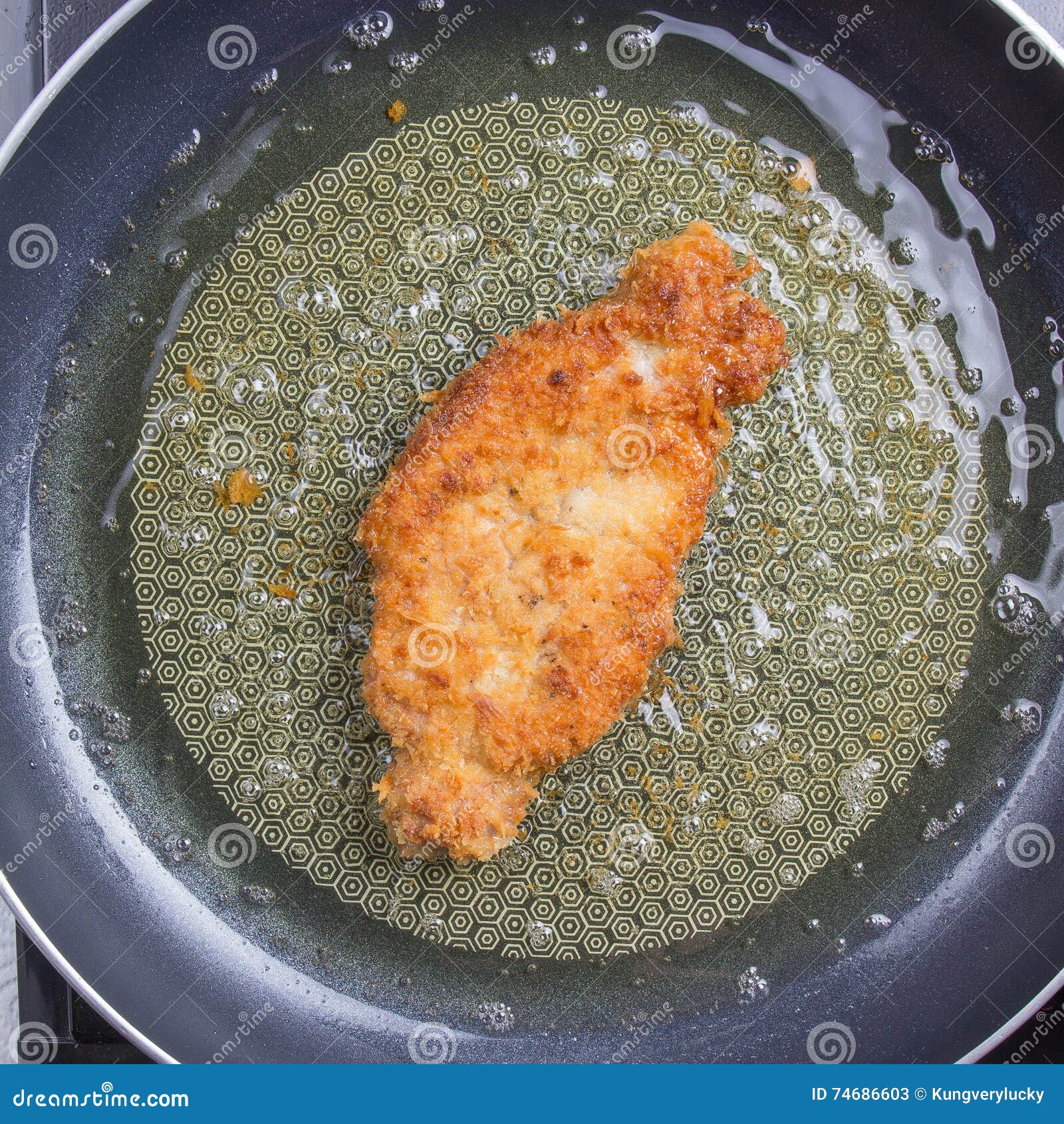 Chef Deep Fried Pork in Pan Stock Image - Image of dish, frying: 74686603