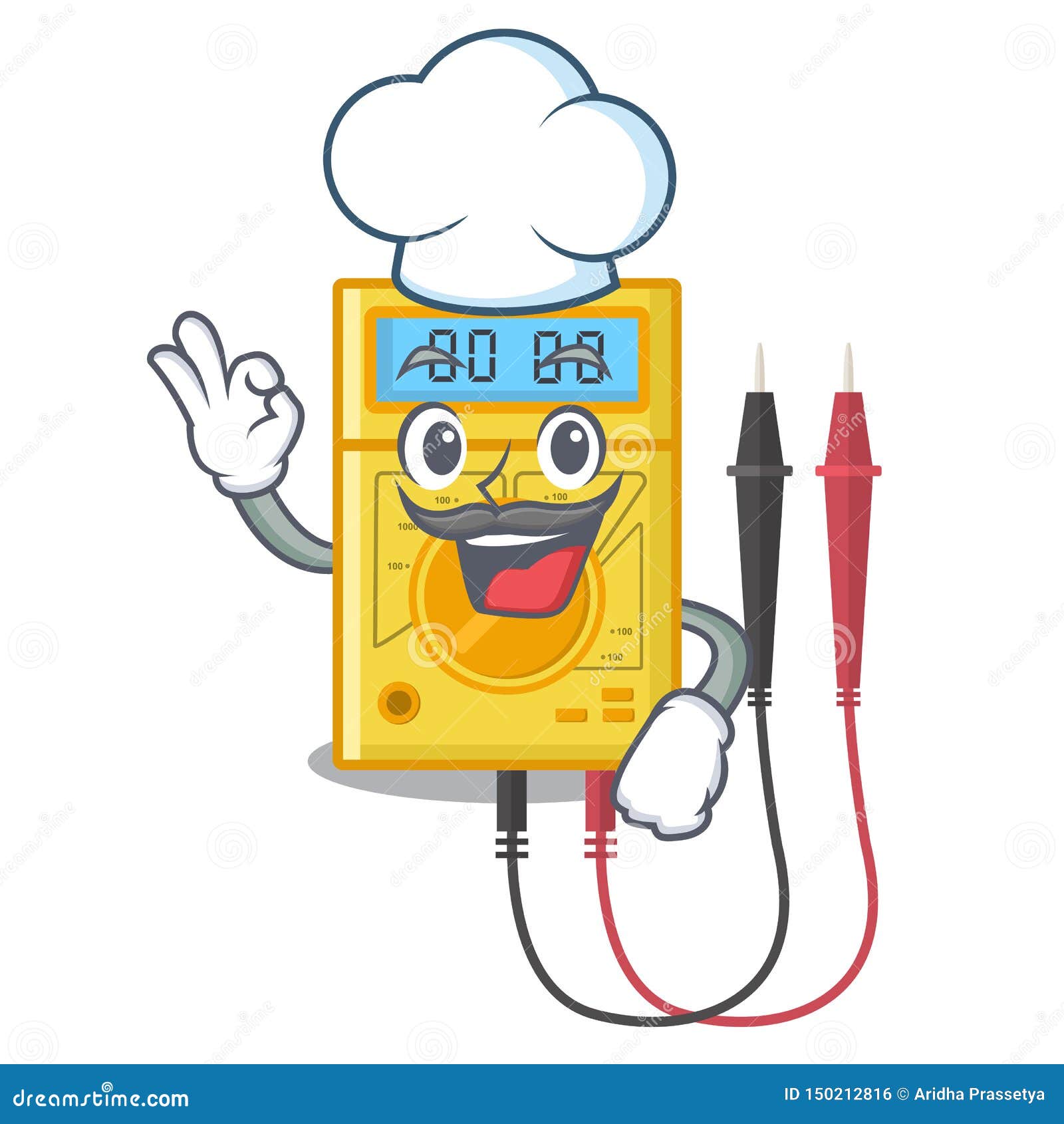 Chef Digital Multimeter Isolated with the Character Stock Vector ...