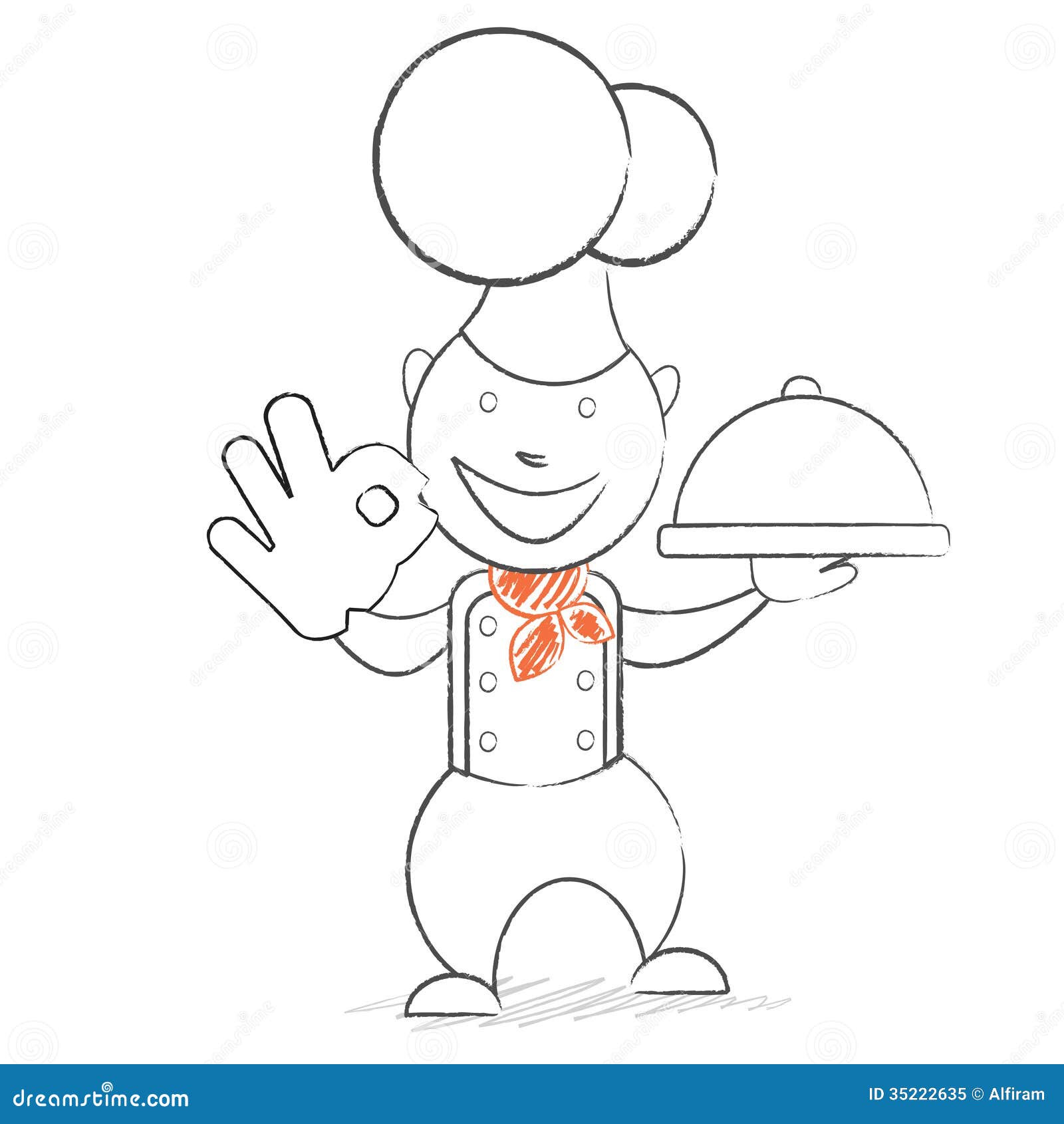 Chef with the dish stock vector. Illustration of icon - 35222635