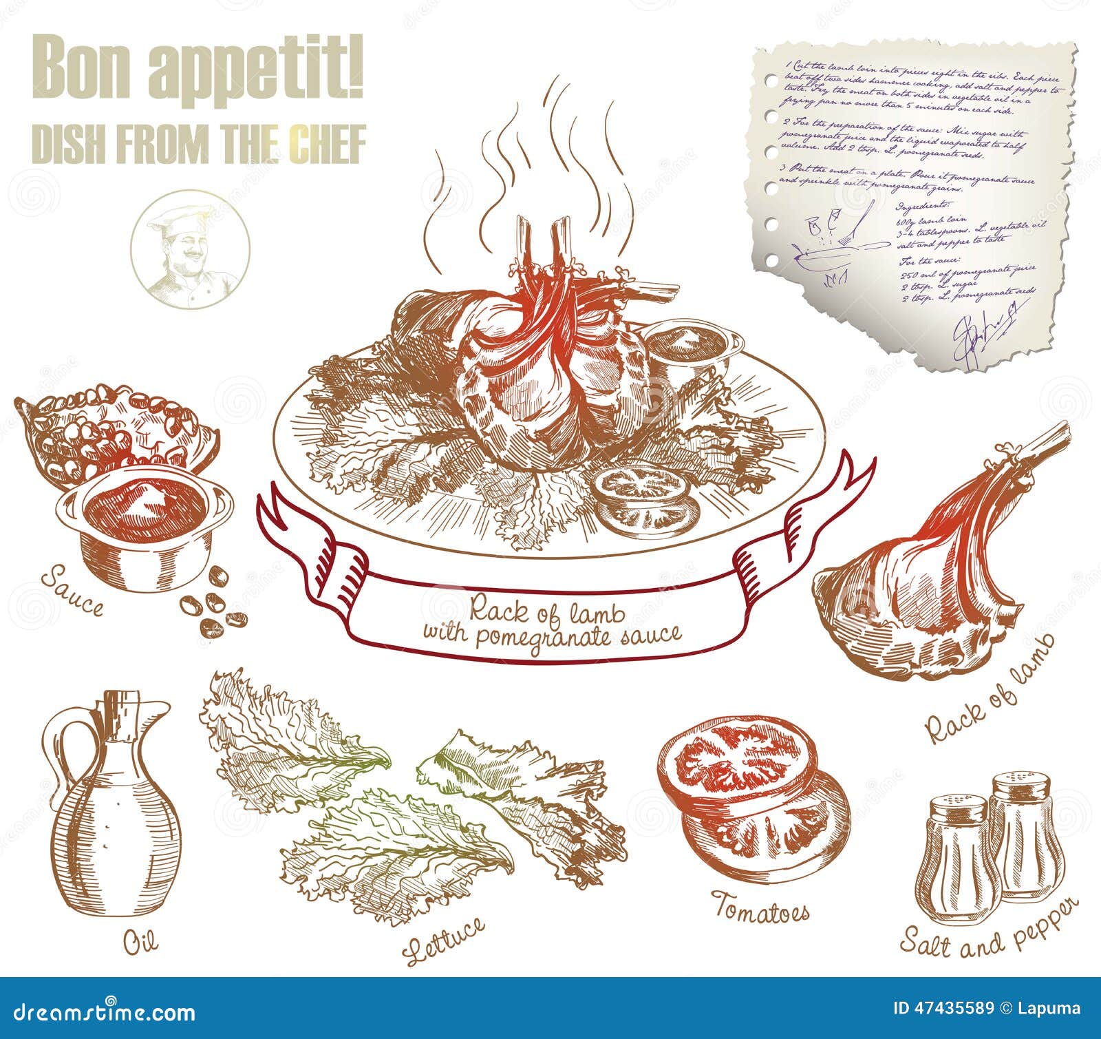 Chef Dishes stock vector. Illustration of chef, handmade - 47435589