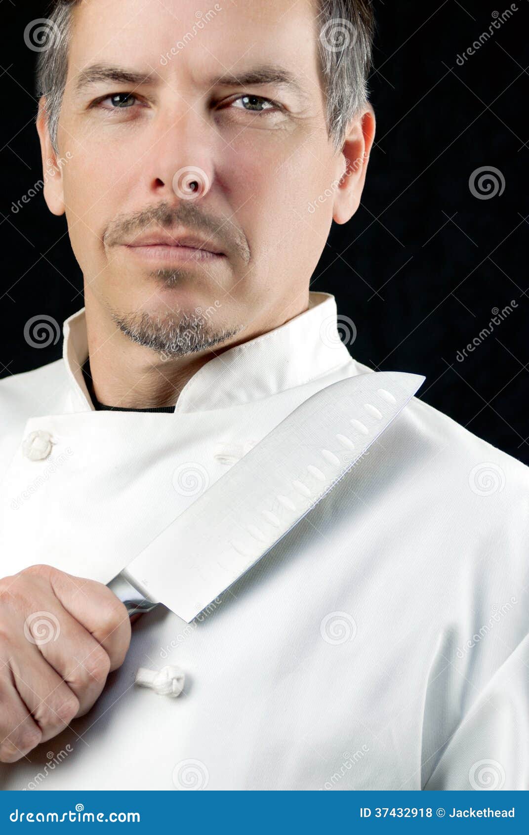 Chef Displays Knife, Portrait Stock Photo - Image of spoon, knife: 37432918