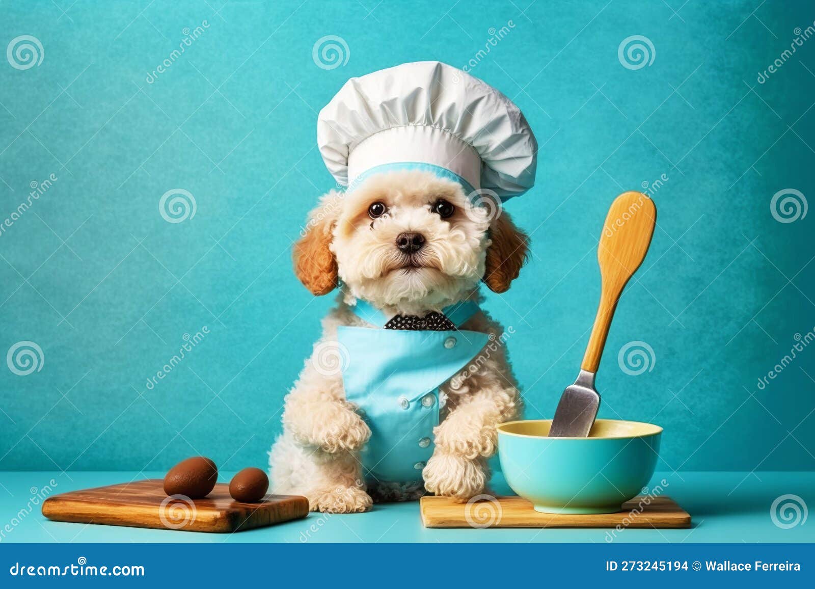 Chef Dog with Kitchen Utensils. Generative AI. Stock Illustration ...