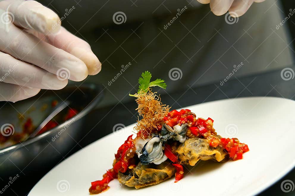 Chef Doing Final Touch stock photo. Image of chef, hygiene - 13786430