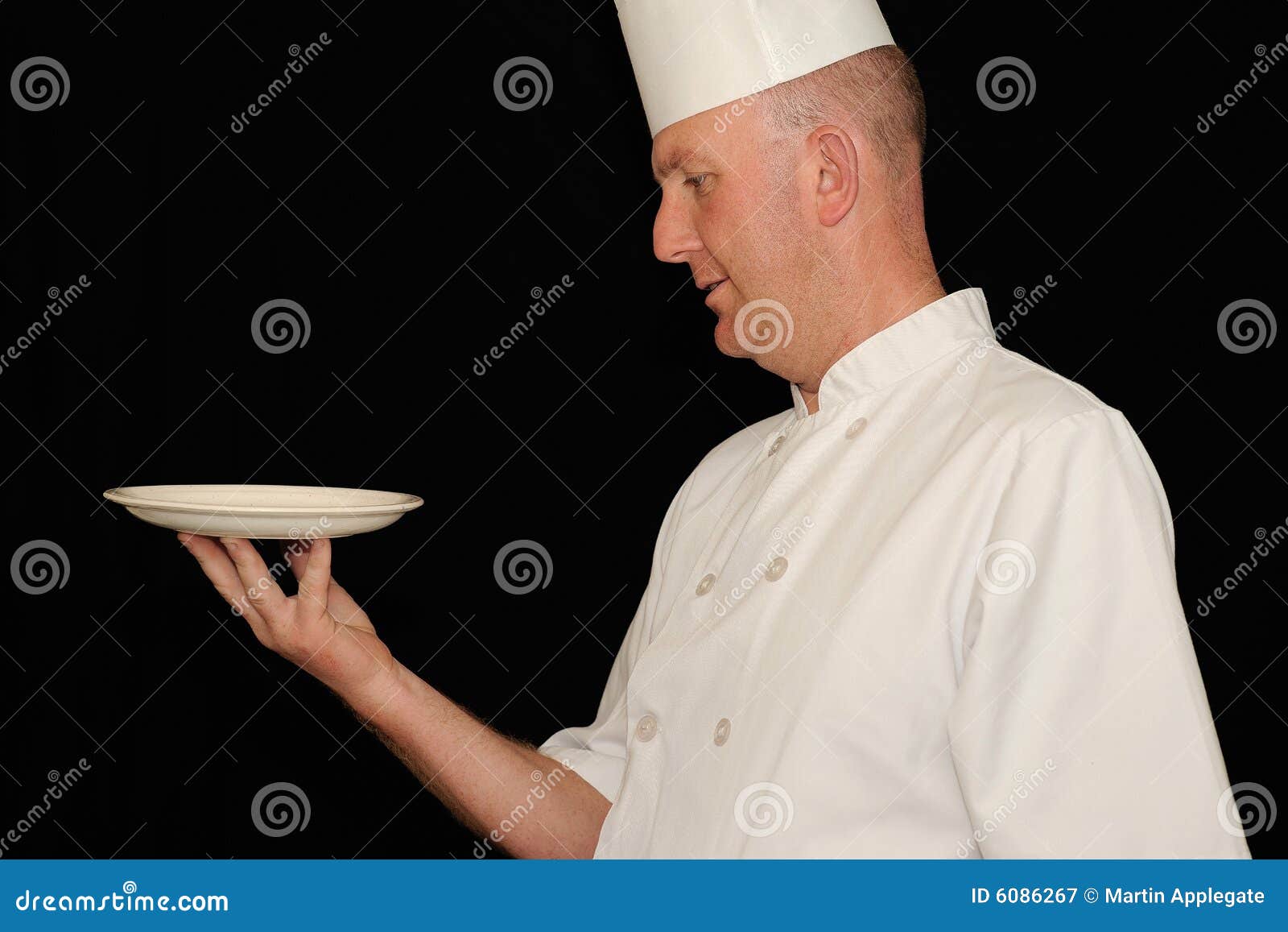 Chef with empty plate stock image. Image of friendly, portrait - 6086267