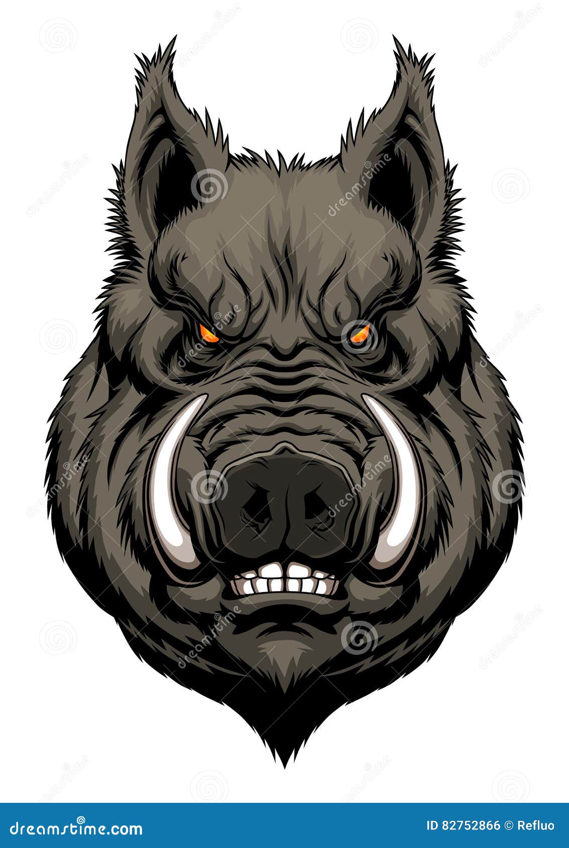 Chef fâché de verrat illustration de vecteur. Illustration du sauvage ...