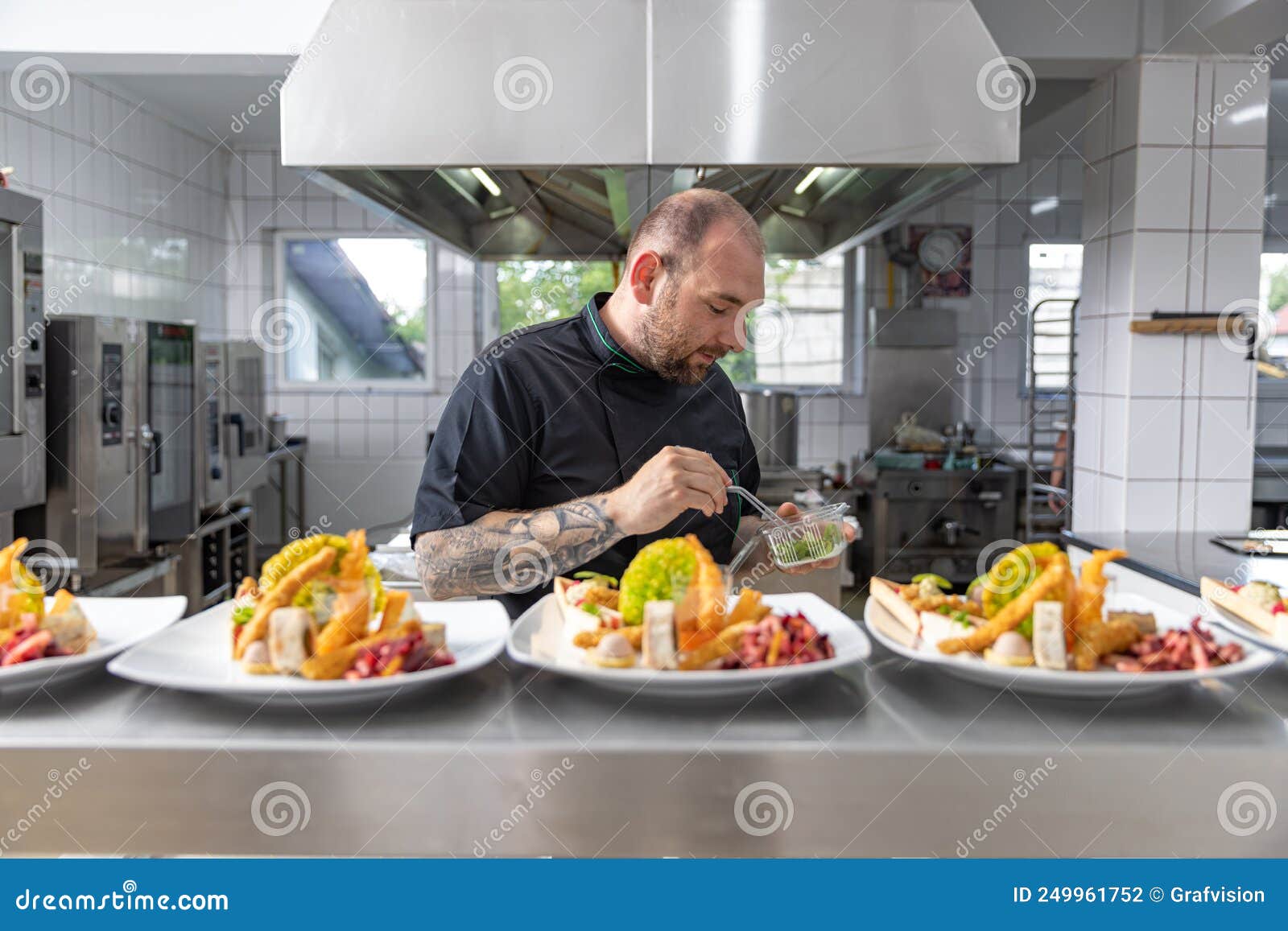 Chef is in Final Touch Process Stock Photo - Image of fresh, cook ...