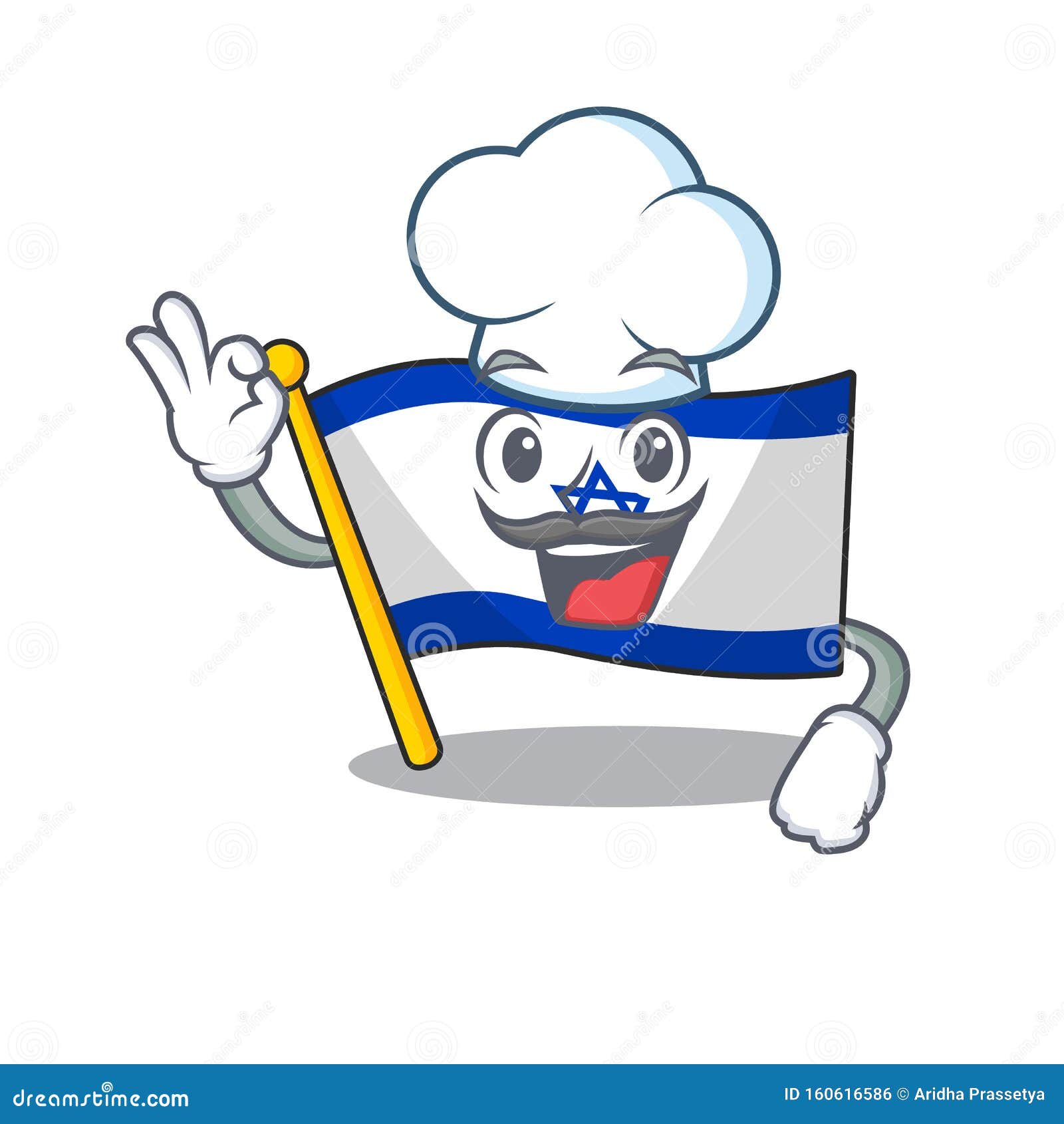 Chef Flag Israel Flown on Mascot Pole Stock Vector - Illustration of ...