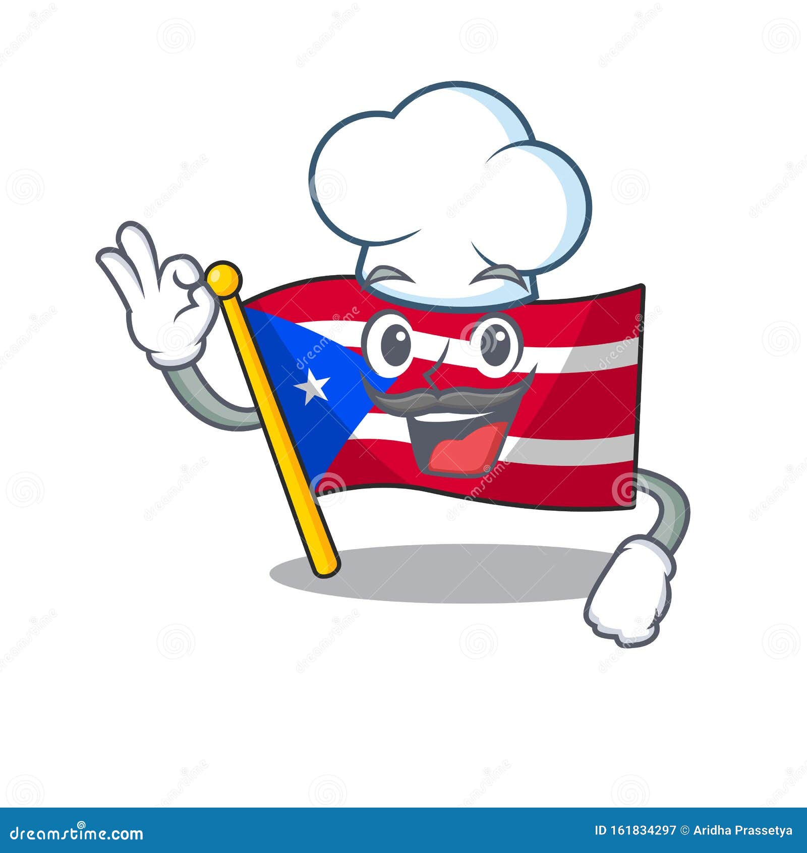 Chef Flag Puerto Rico with the Character Stock Vector - Illustration of ...