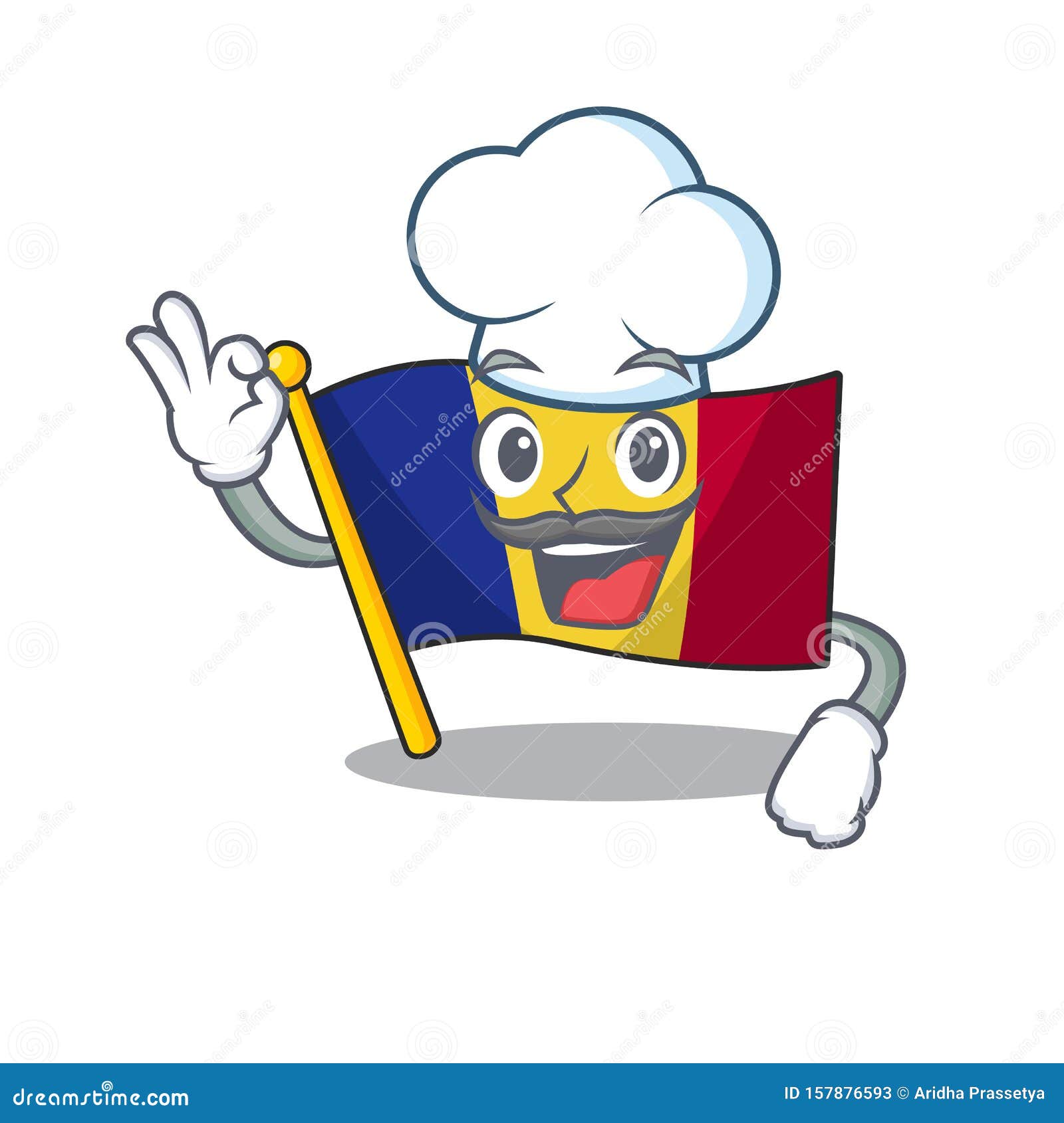 Chef Flag Romania Cartoon Shaped on Character Stock Vector ...