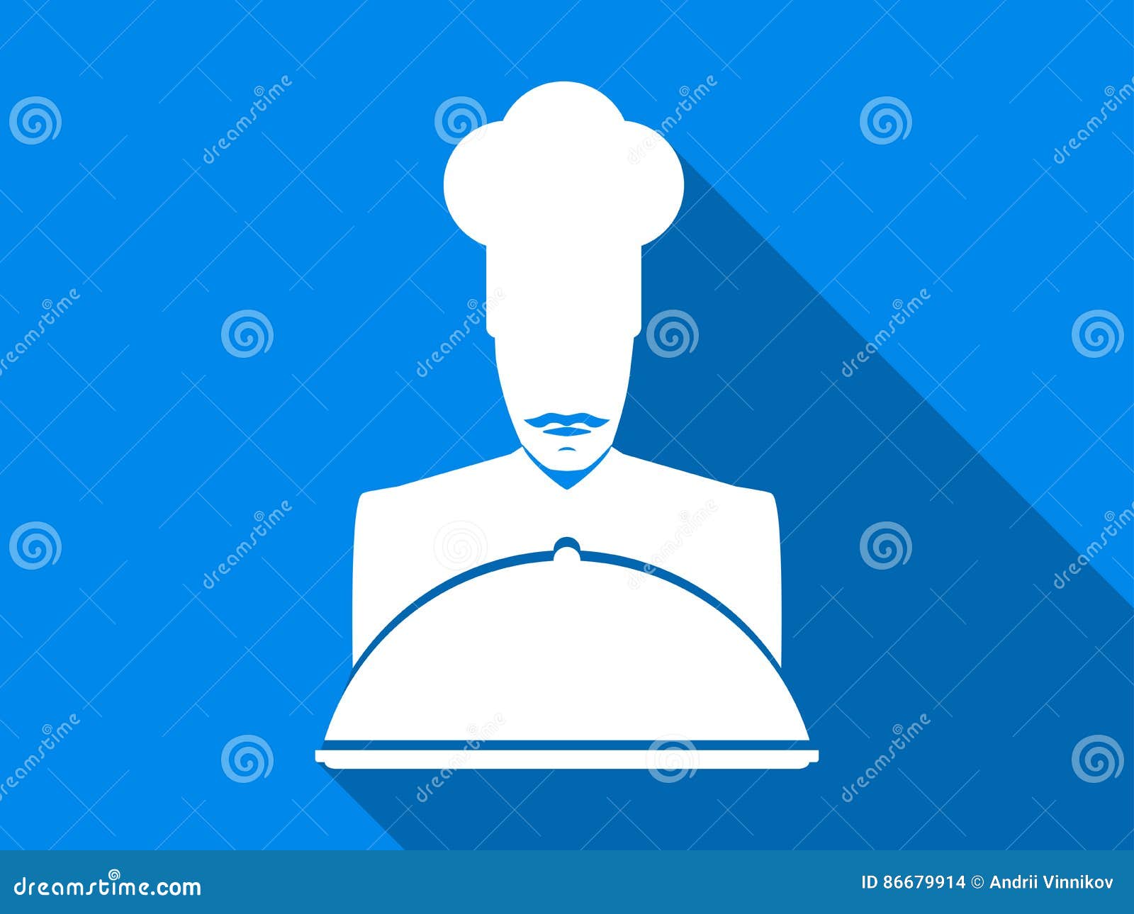 Chef Flat Icon with Long Shadow. Vector Stock Vector - Illustration of ...