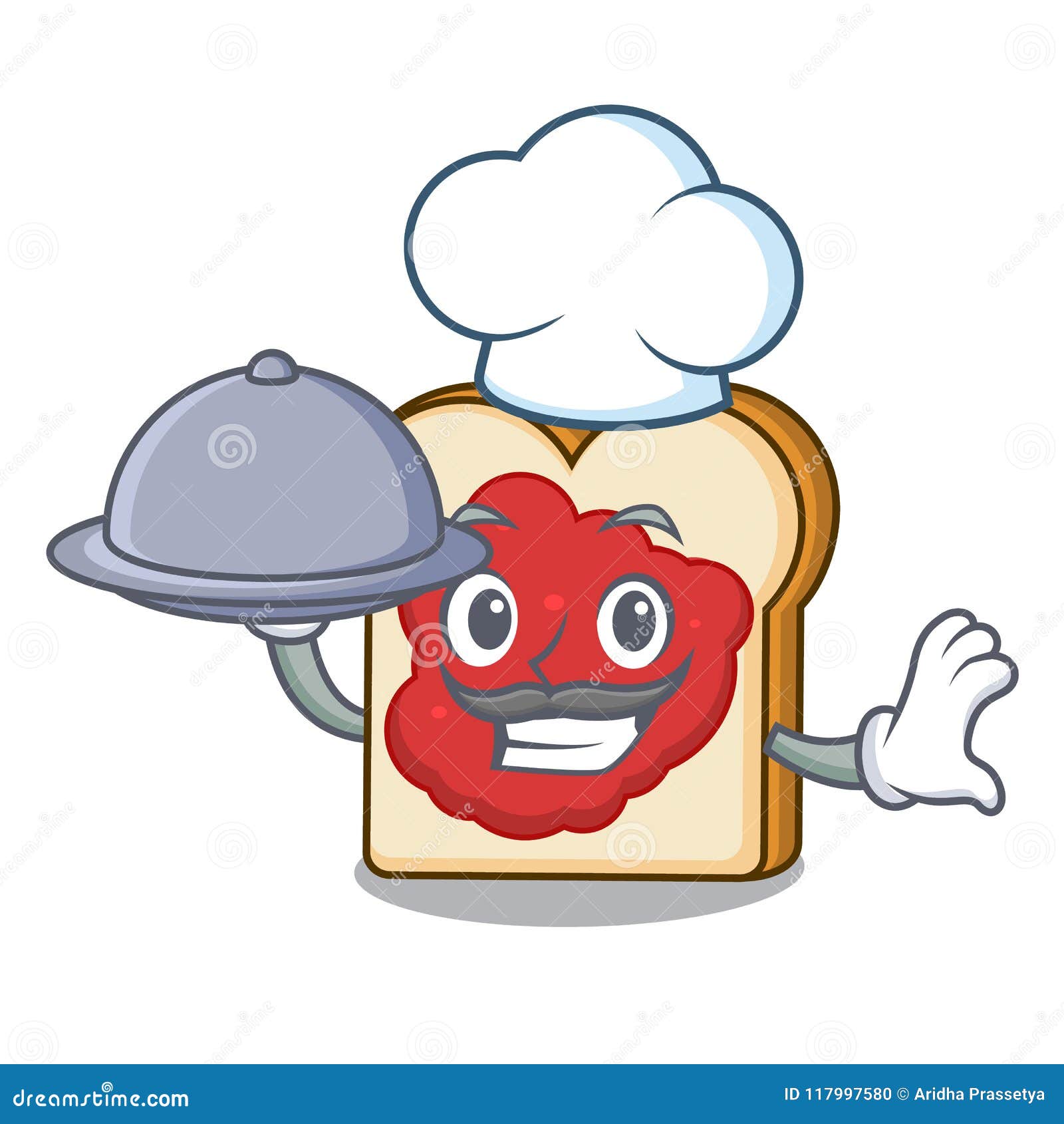 Chef with Food Bread with Jam Mascot Cartoon Stock Vector ...