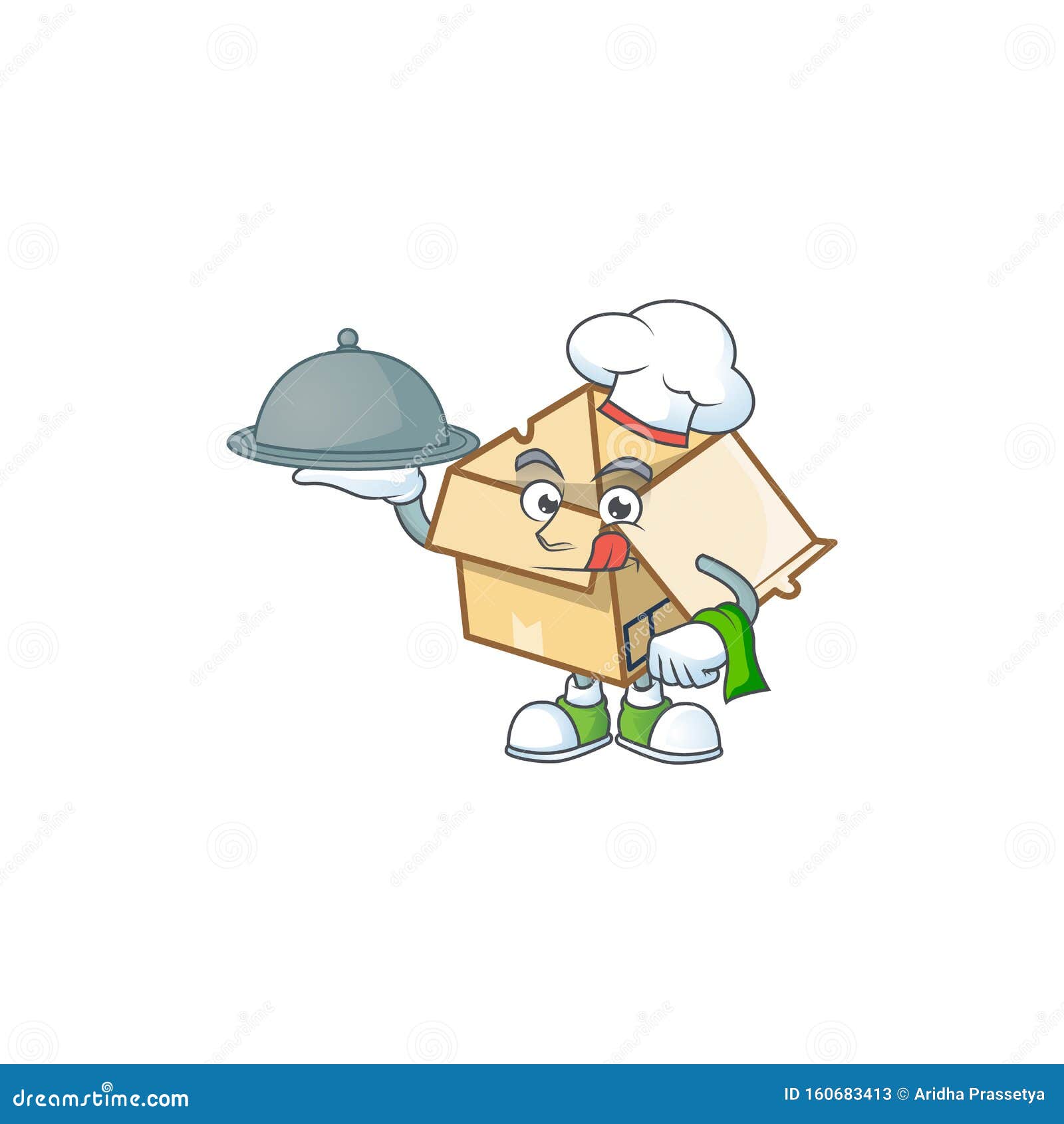 Chef Cardboard Close Cartoon Character Mascot Style Vector Illustration ...