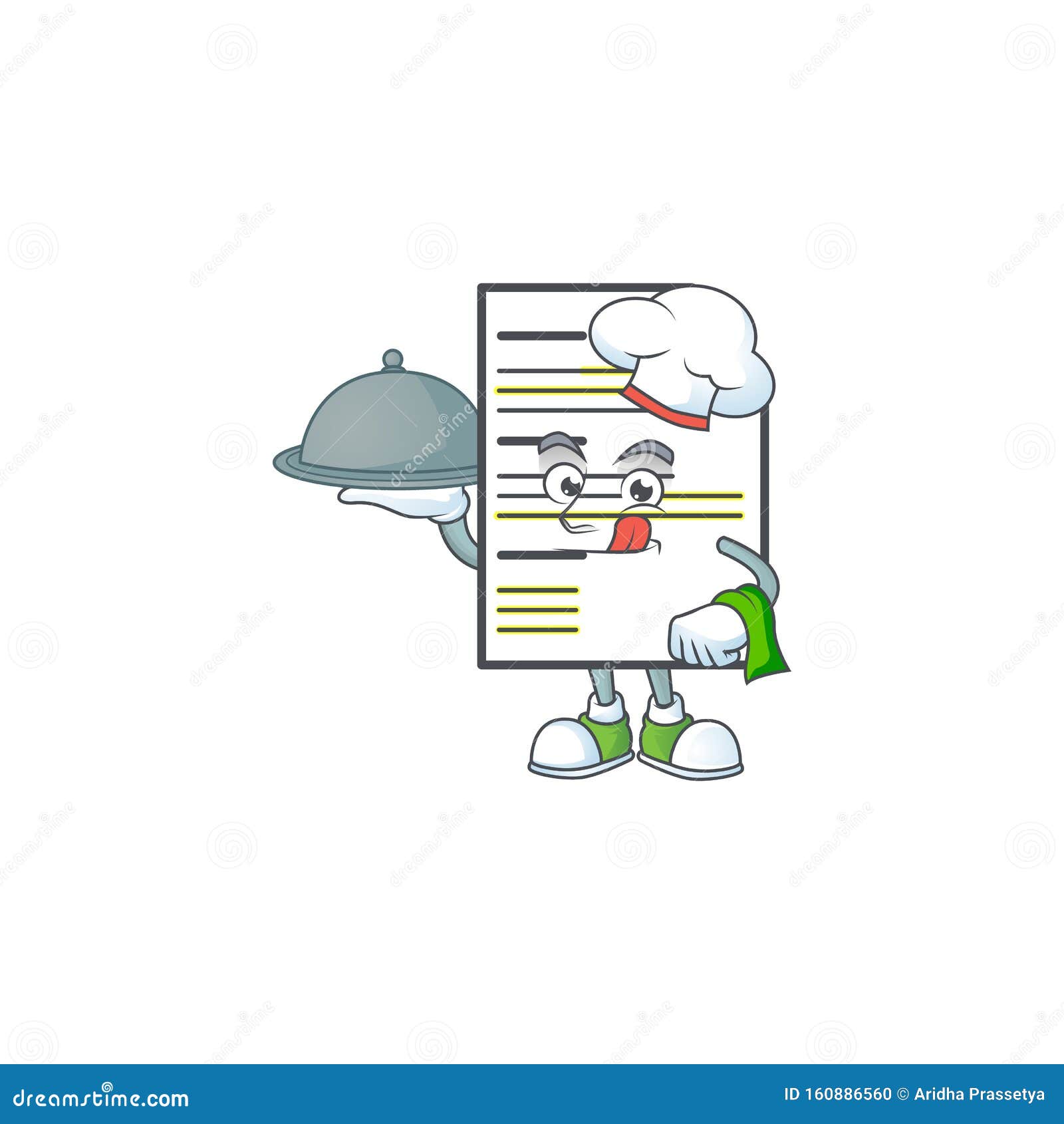 Chef with Food Document Template with Cartoon Character Shape Stock ...