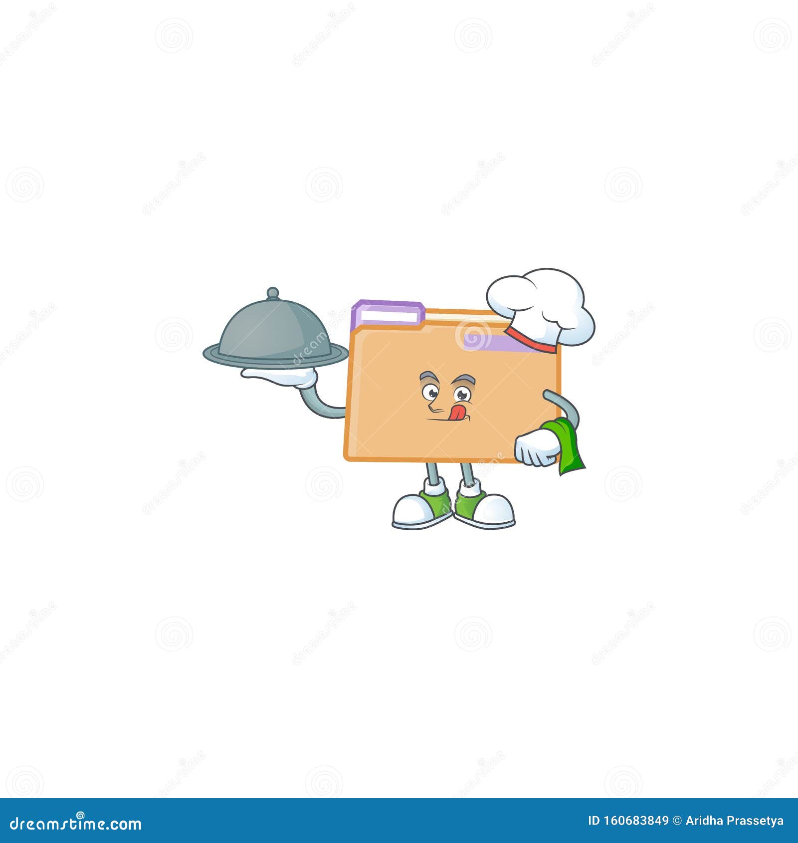 Chef with Food Folder for Storage with Character Shape Stock Vector ...