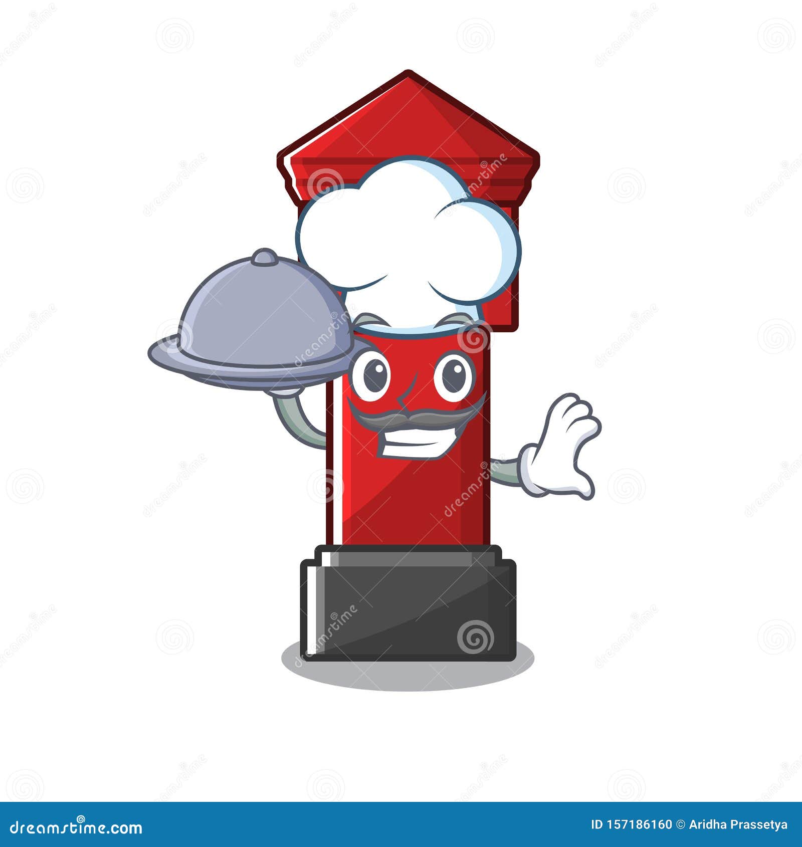 Chef with Food Pillar Box Isolated in the Mascot Stock Vector ...