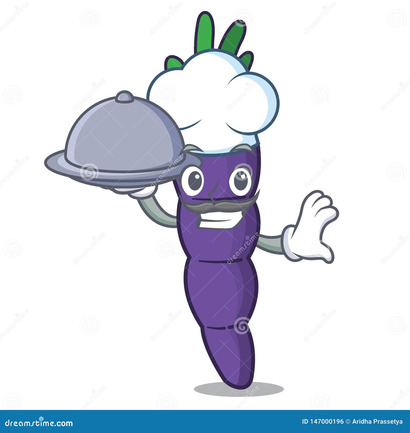 Chef with Food Purple Carrots in the Character Shape Stock Vector ...